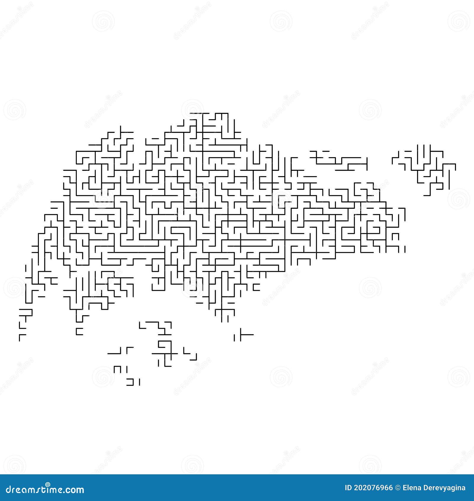 Singapore Map from Black Pattern of the Maze Grid. Vector Illustration ...