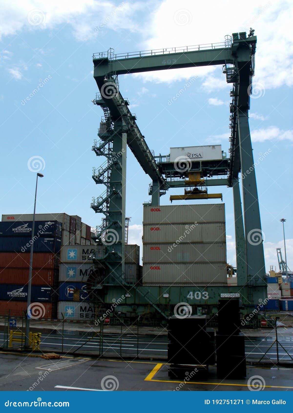 Large Crane for Loading Containers in the Port of Singapore Editorial ...