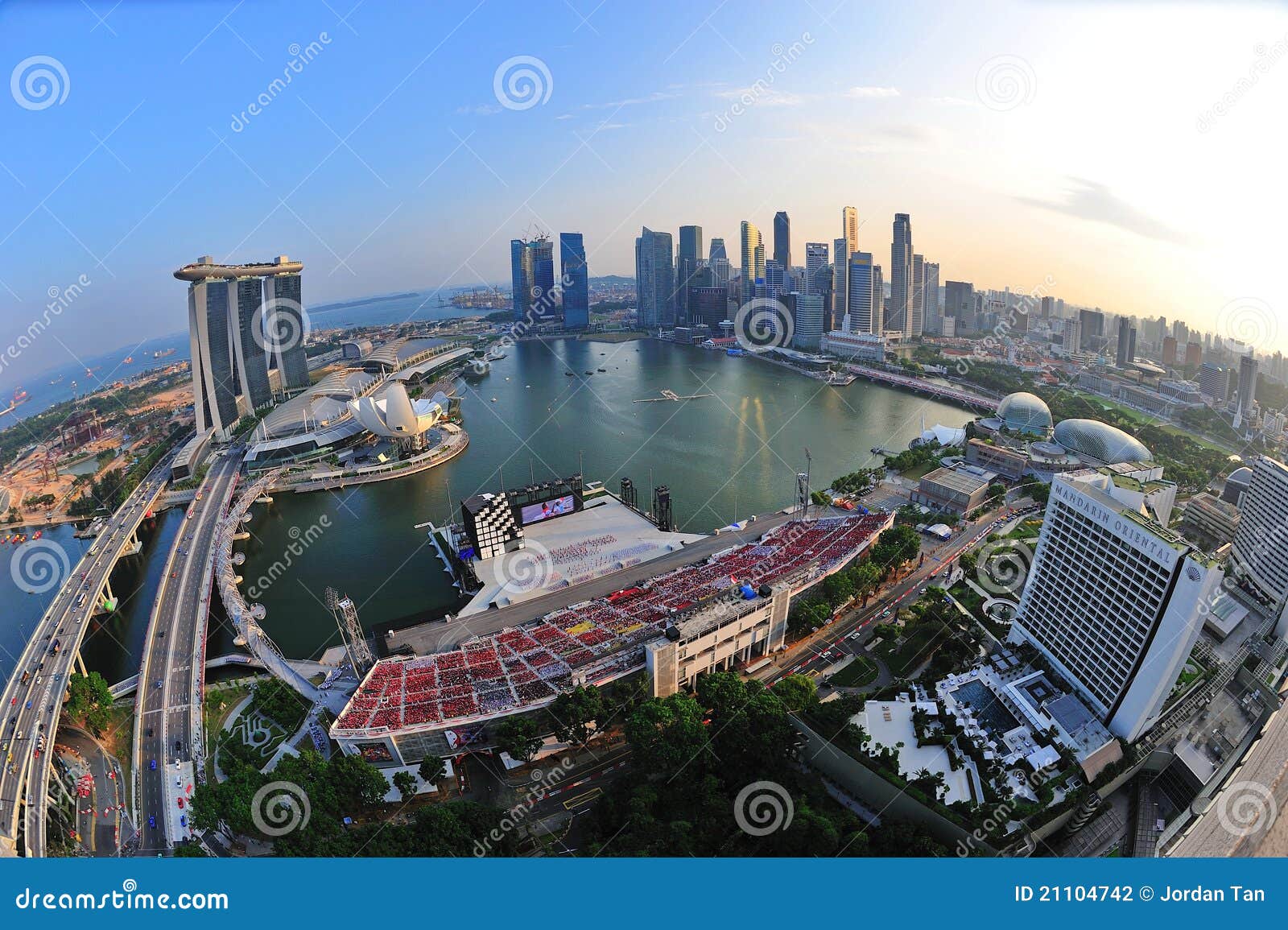 Singapore Marina Bay Aerial View Editorial Photography - Image of ...