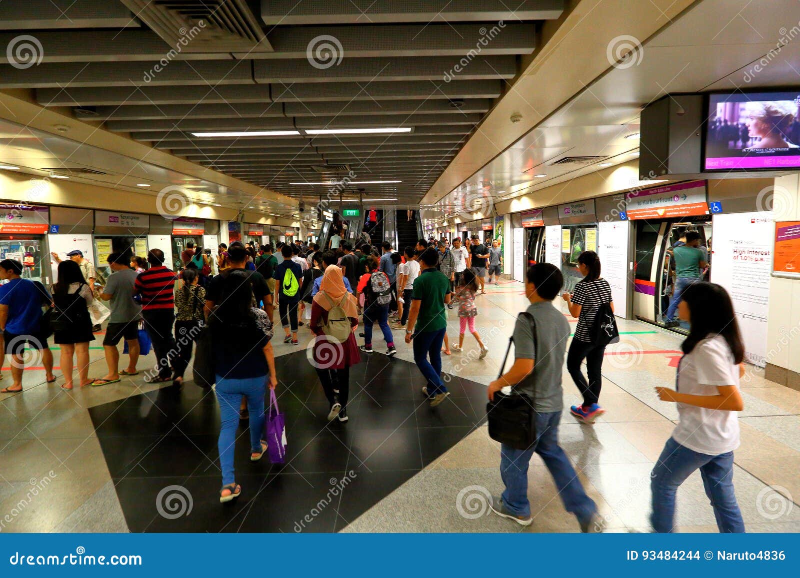 Singapore MRT editorial stock image. Image of transit - 93484244