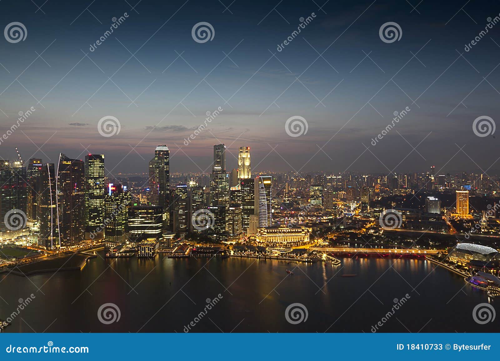 Singapore Night View stock image. Image of district, exposure - 18410733