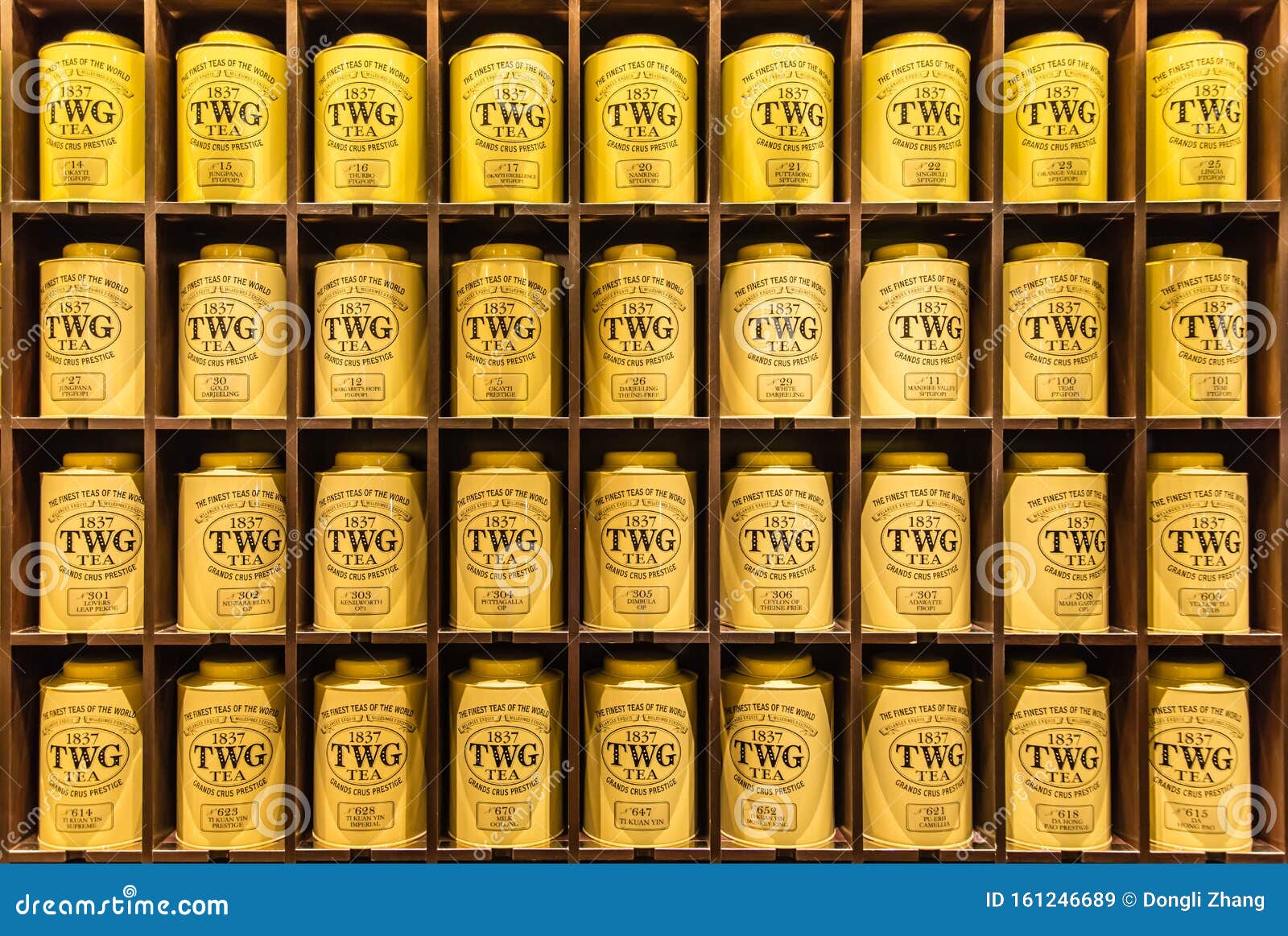 Singapore-01 OCT 2017: Singapore Local TWG Tea Store Storage Wall ...