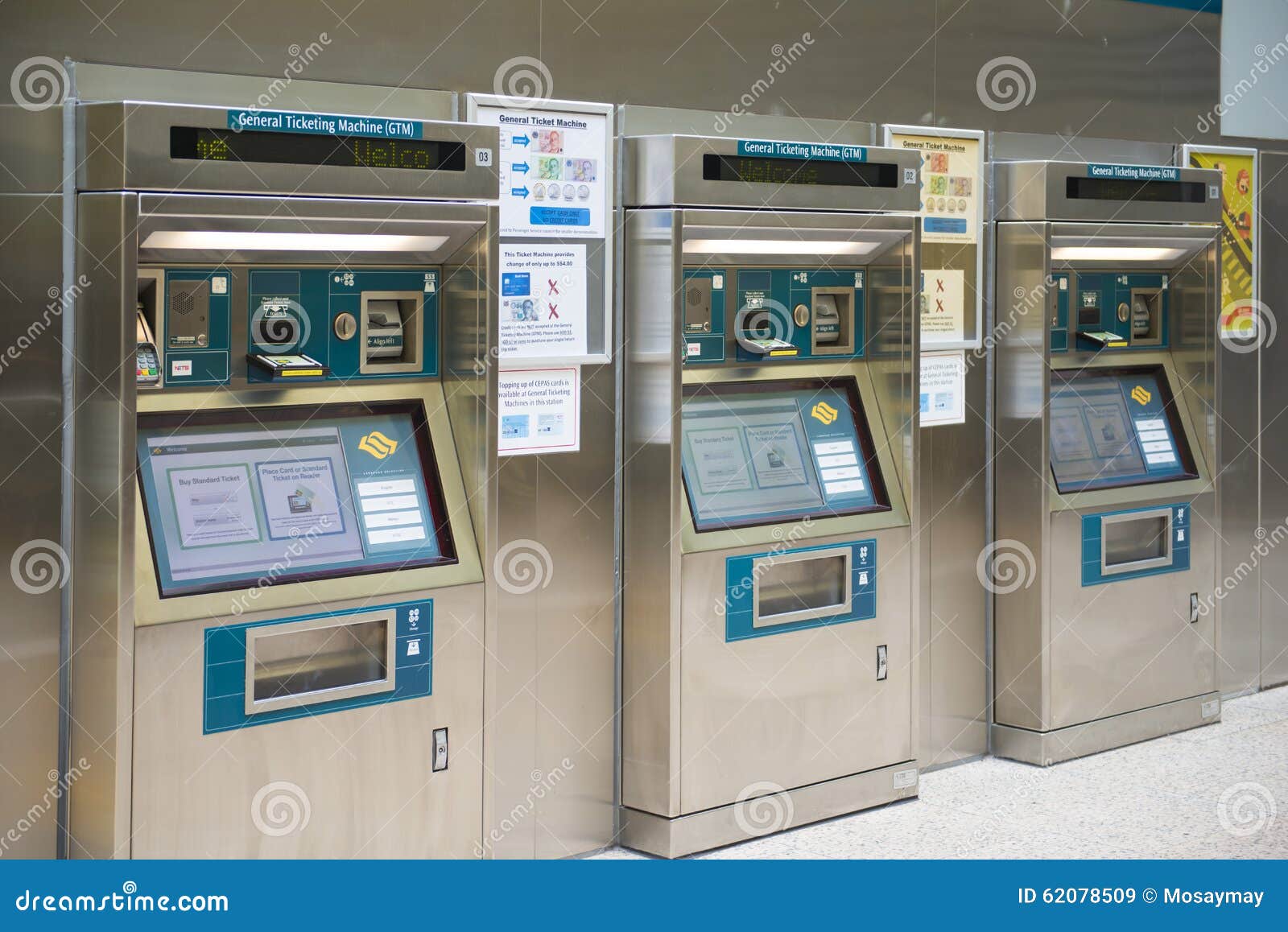 SINGAPORE - OCTOBER 12, 2015: Train Ticket Machine at Airport Editorial ...
