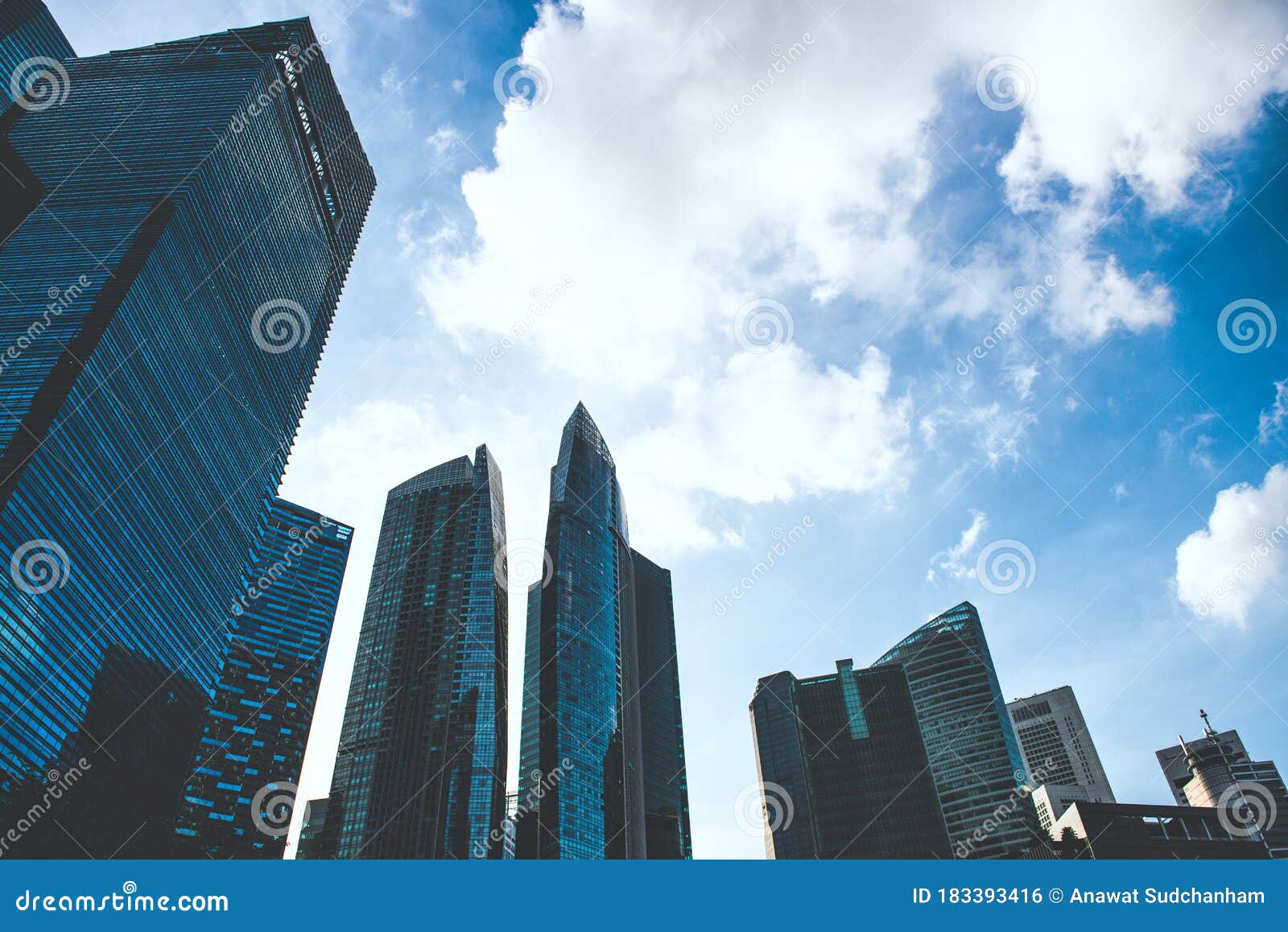 Singapore Office Building Skyscraper, Working & Meeting Stock Photo ...