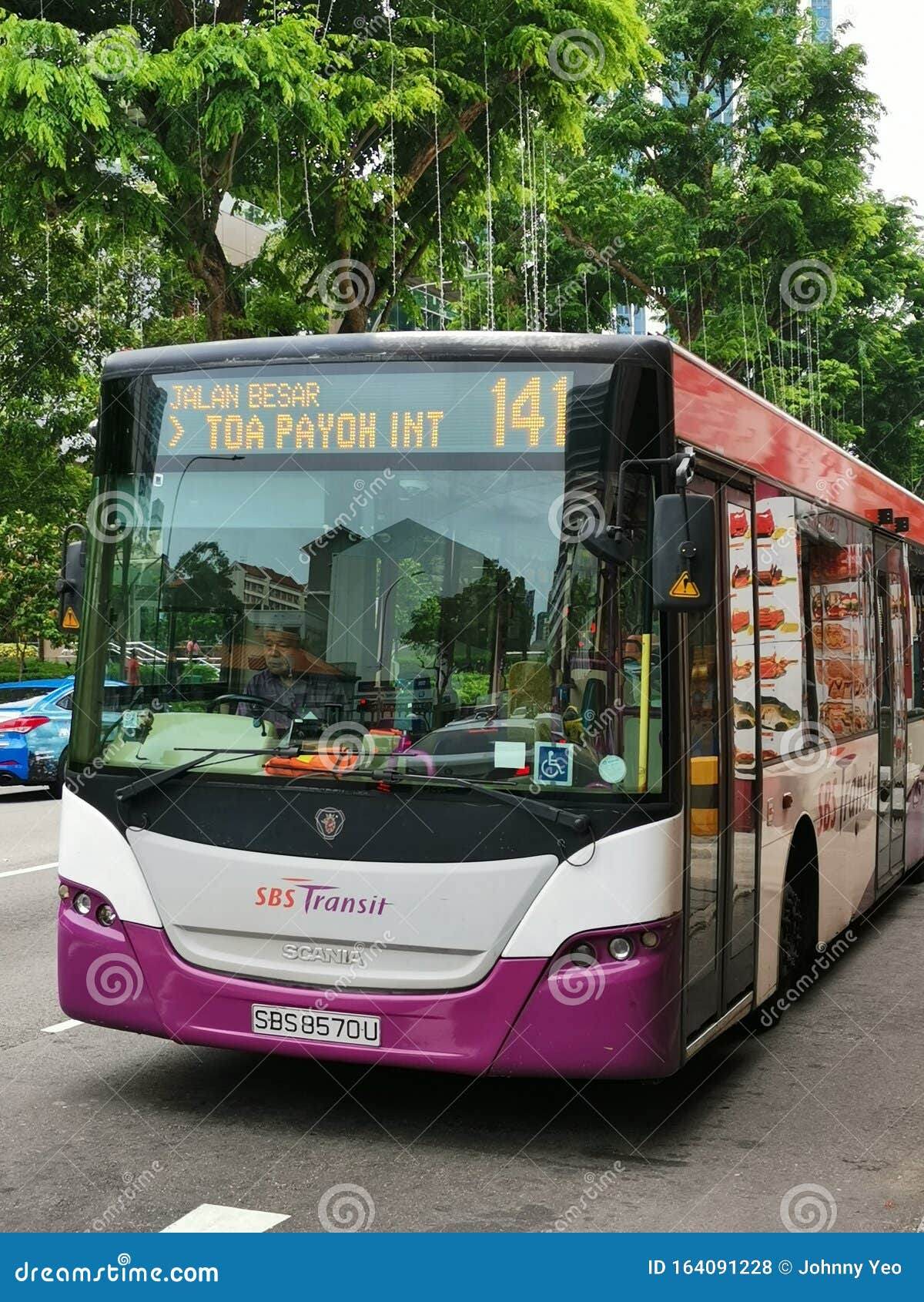 Singapore Public Bus Colorful Ride Editorial Stock Photo - Image of ...