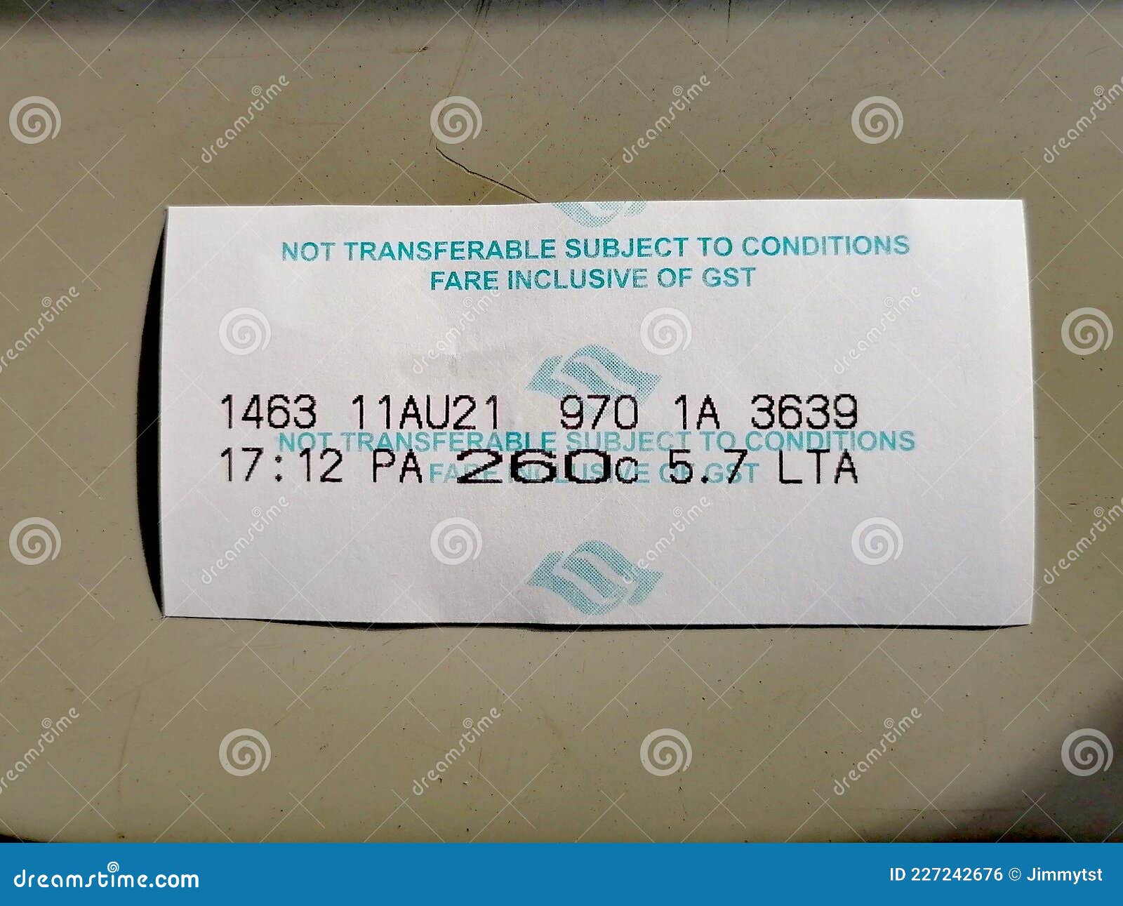 Singapore Public Bus Ticket Stock Photo - Image of landscape, logo ...