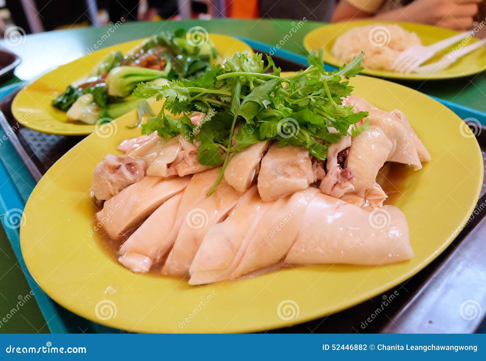 Singapore rice and chicken stock photo. Image of cloth - 52446882