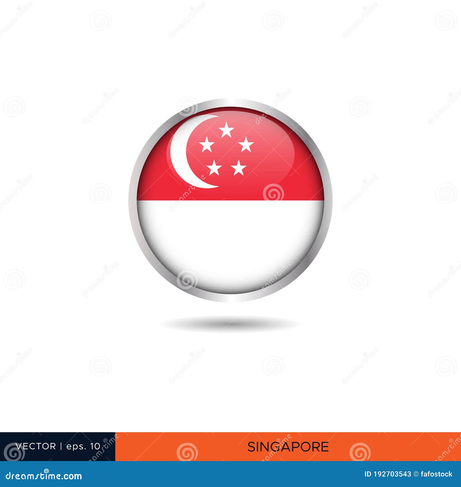 Singapore Round Flag Vector Design. Stock Vector - Illustration of ...
