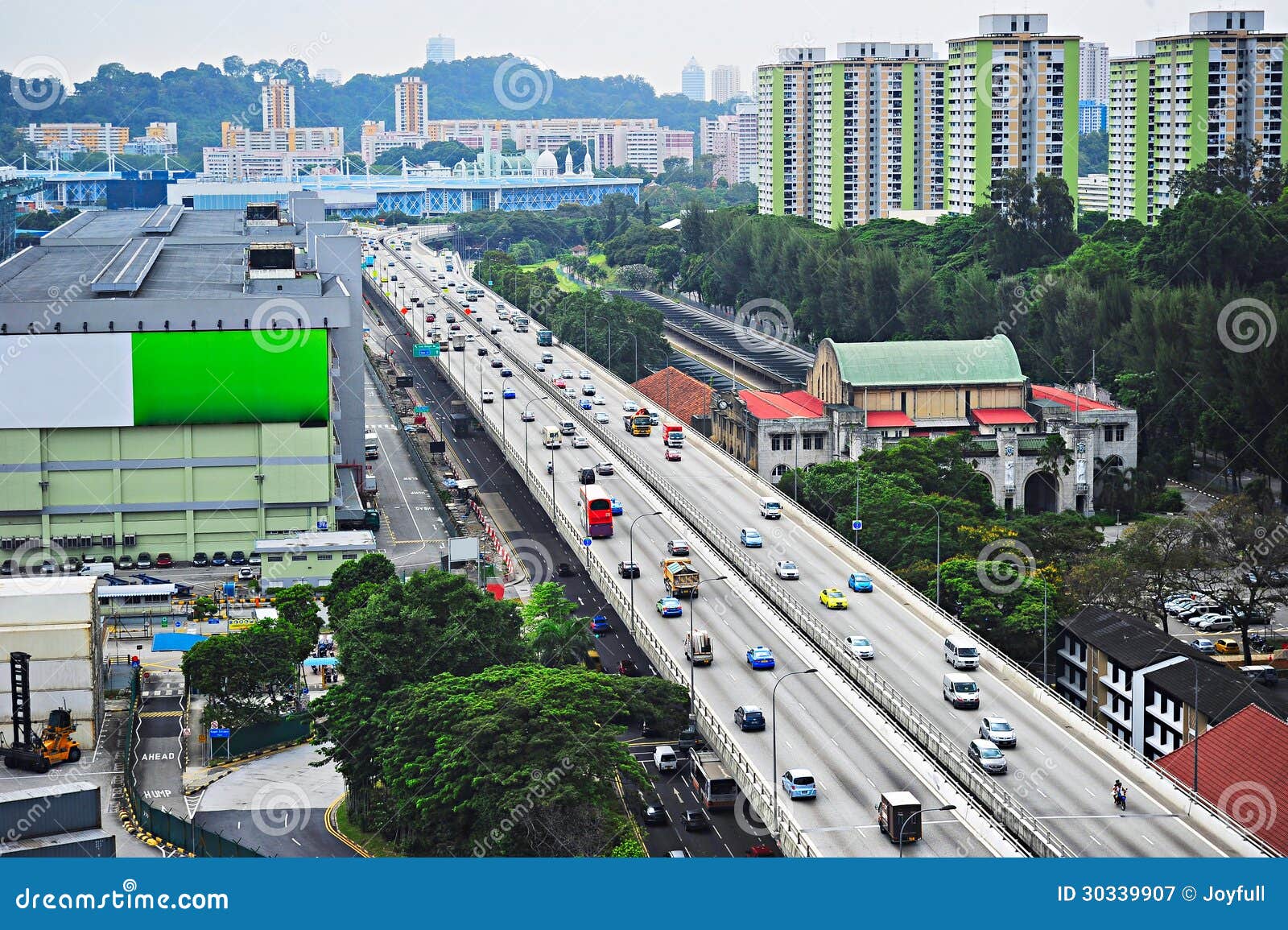 Singapore s highway stock image. Image of roadside, financial - 30339907