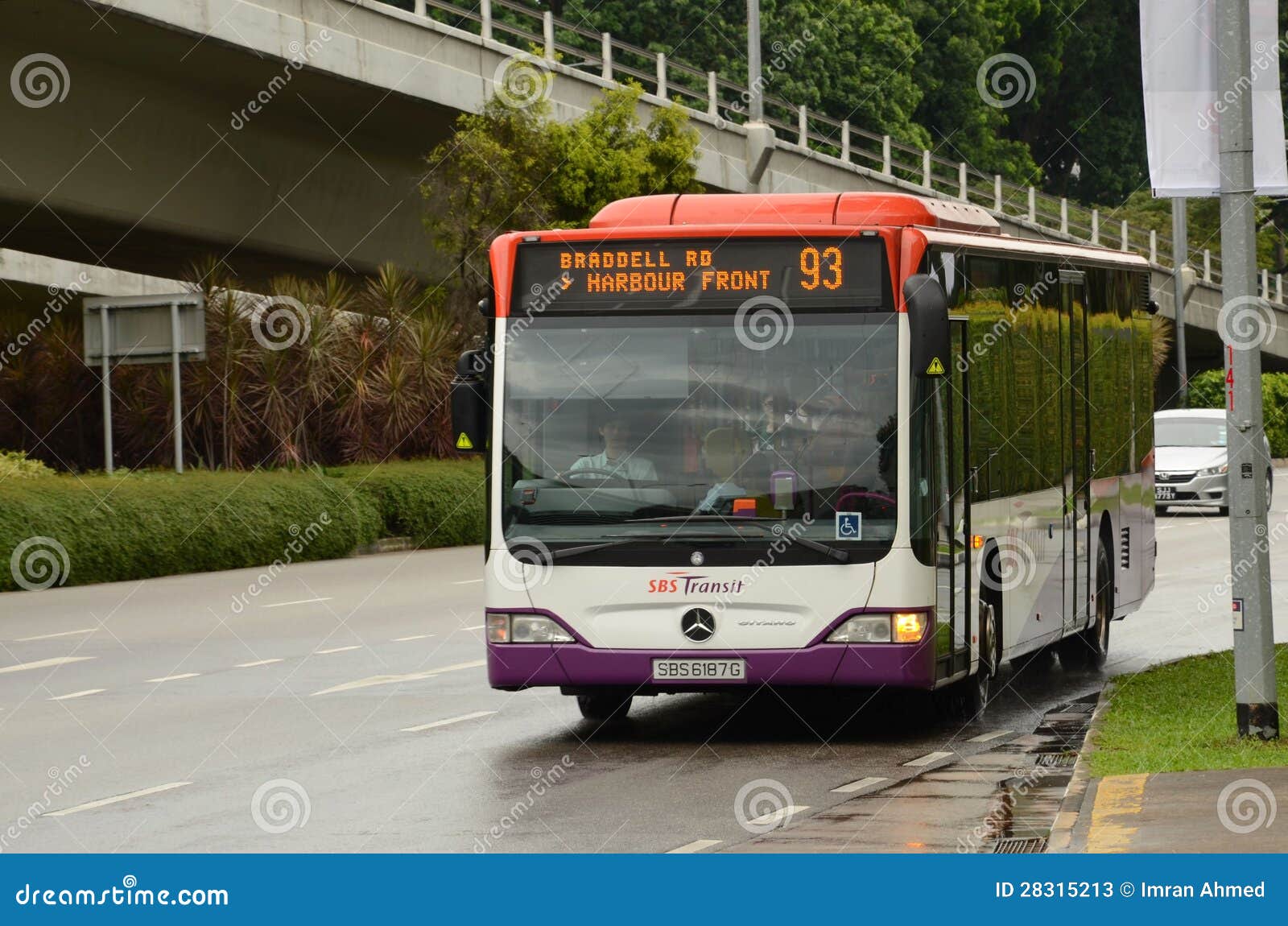Singapore SBS Public Bus on Road Approaches Bus Stop Editorial Stock ...
