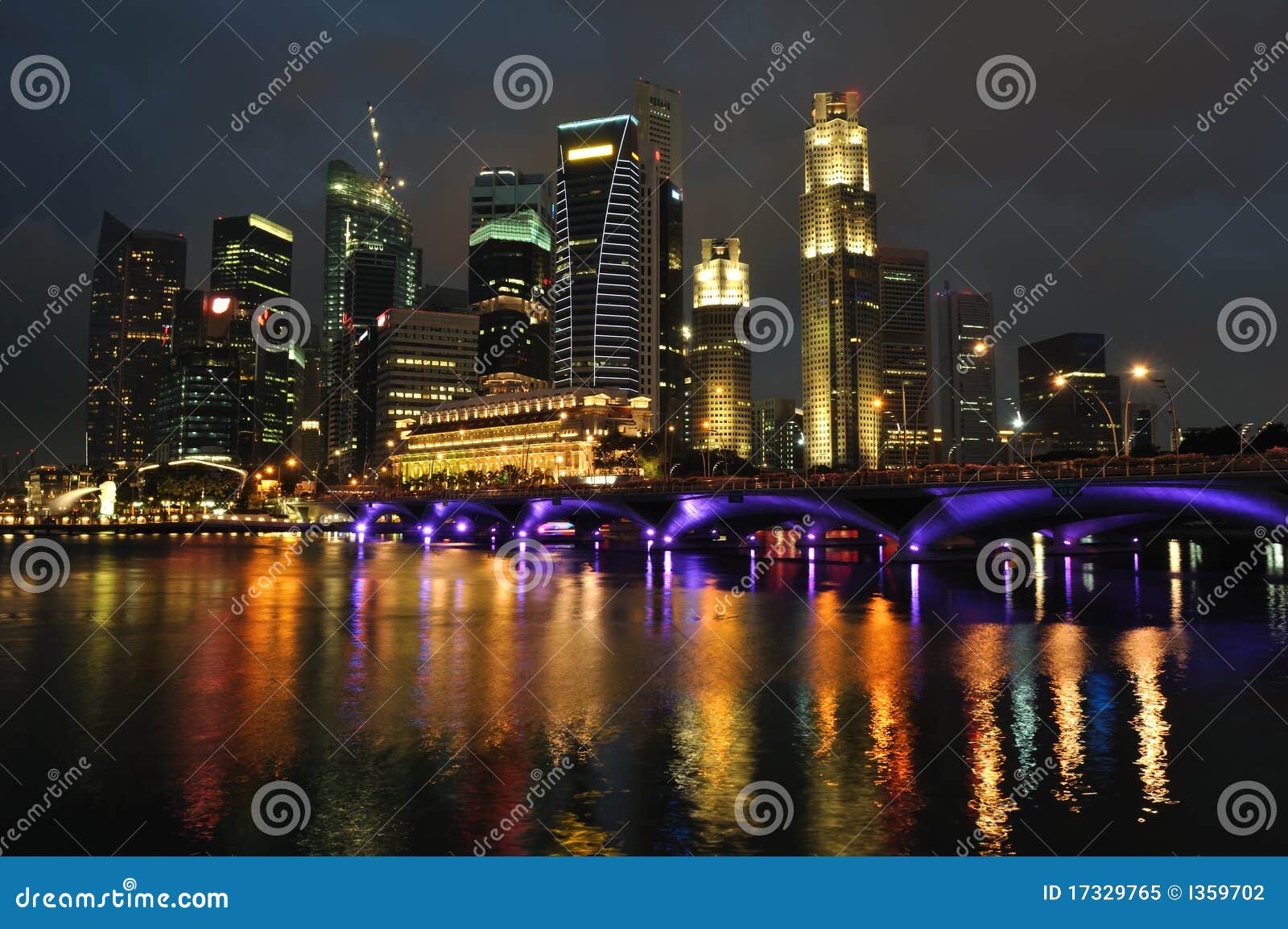 Singapore Skyline and River Stock Image - Image of center, central ...