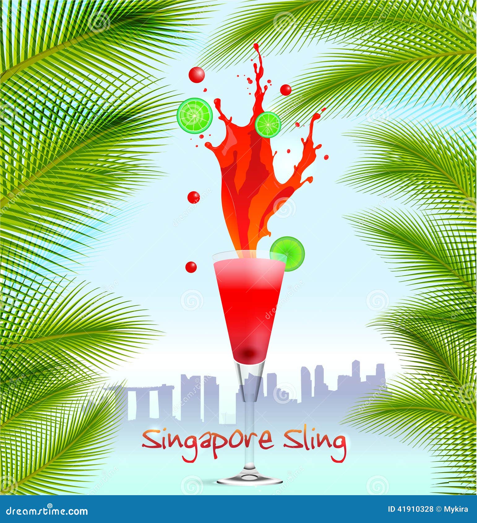 Singapore Sling Background Vector Illustration | CartoonDealer.com ...