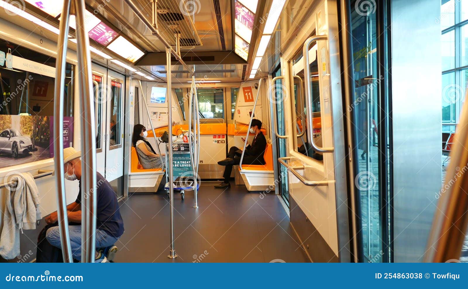 Singapore 23th June 2022, Inside of a Changi Airport Skytrain Stock ...
