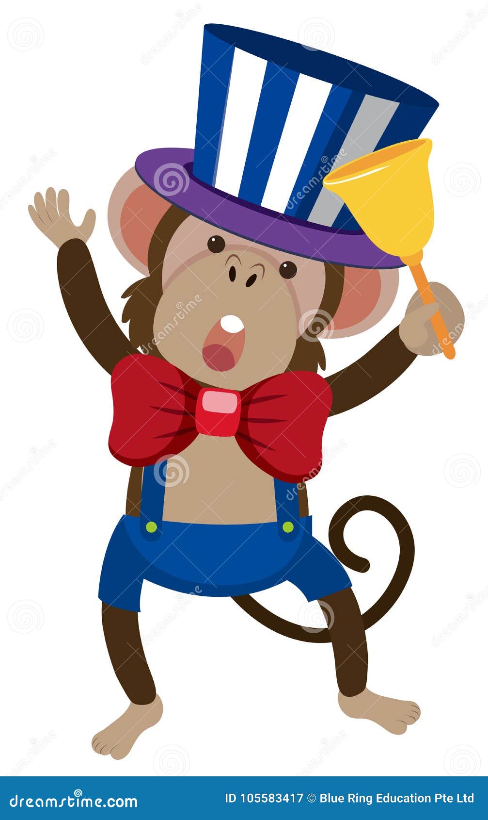 Singe De Cirque Avec La Cloche D'or Illustration de Vecteur ...