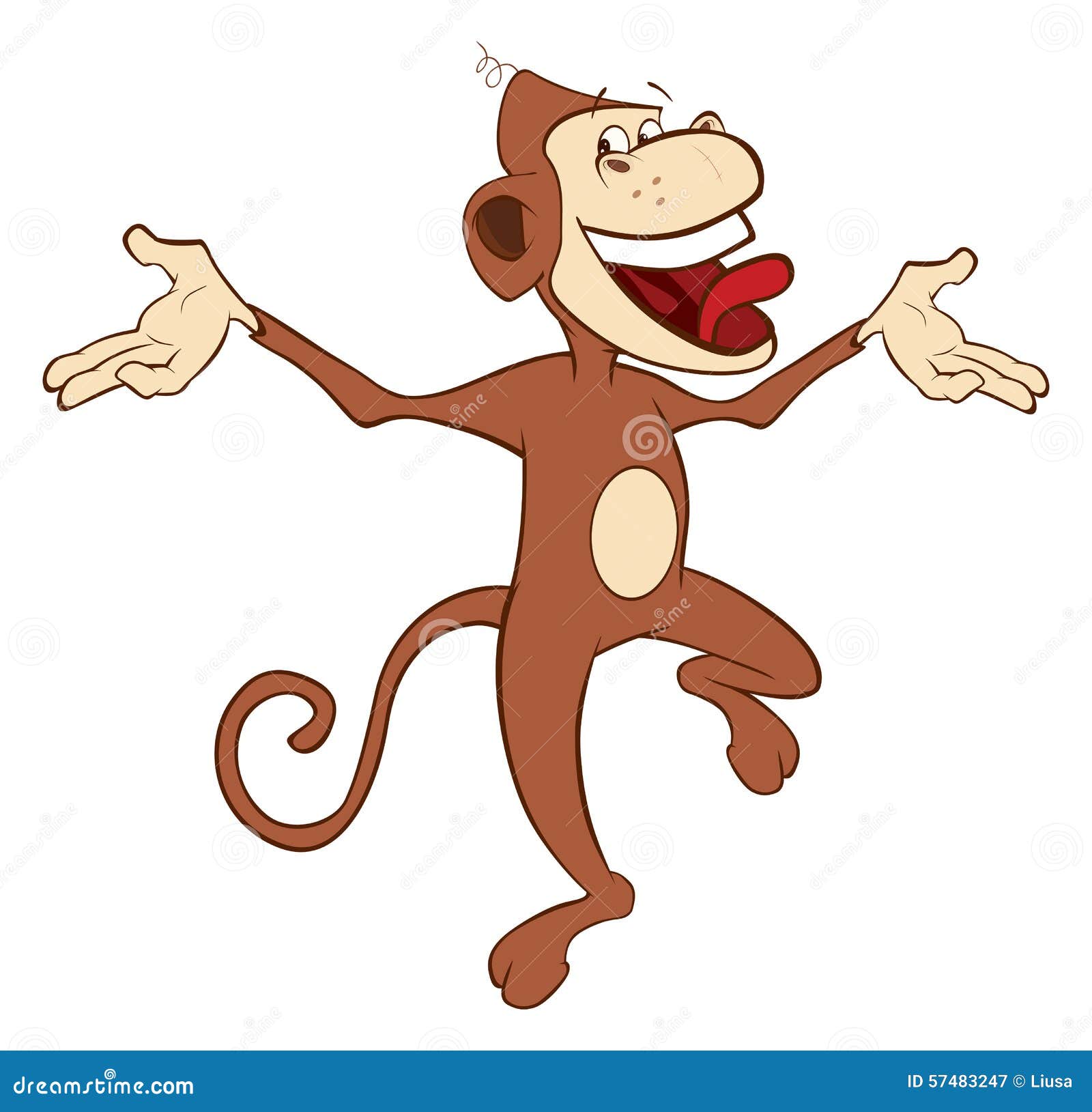 Singe gai cartoon illustration de vecteur. Illustration du singe - 57483247