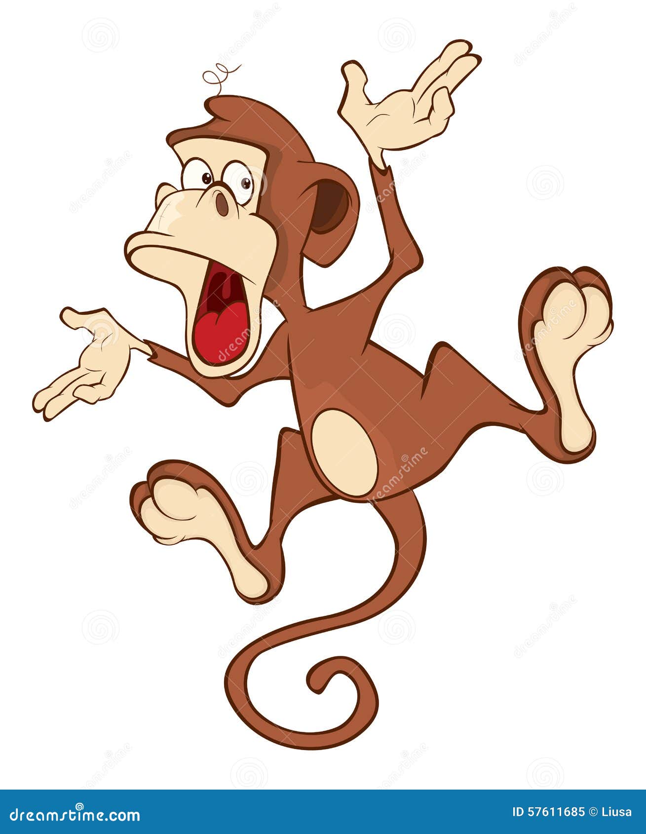 Singe gai cartoon illustration de vecteur. Illustration du brun - 57611685