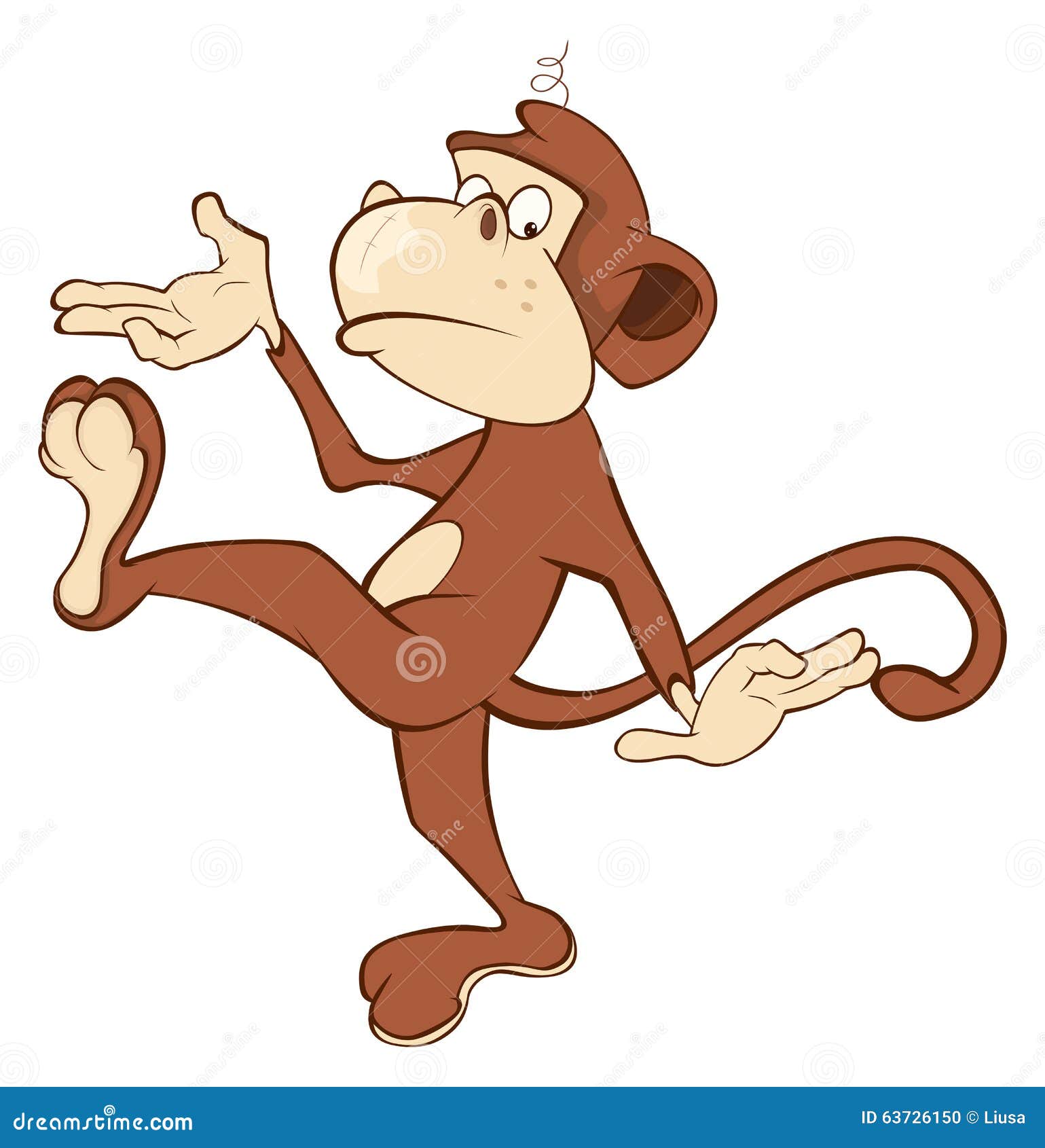 Singe gai cartoon illustration de vecteur. Illustration du jouet - 63726150