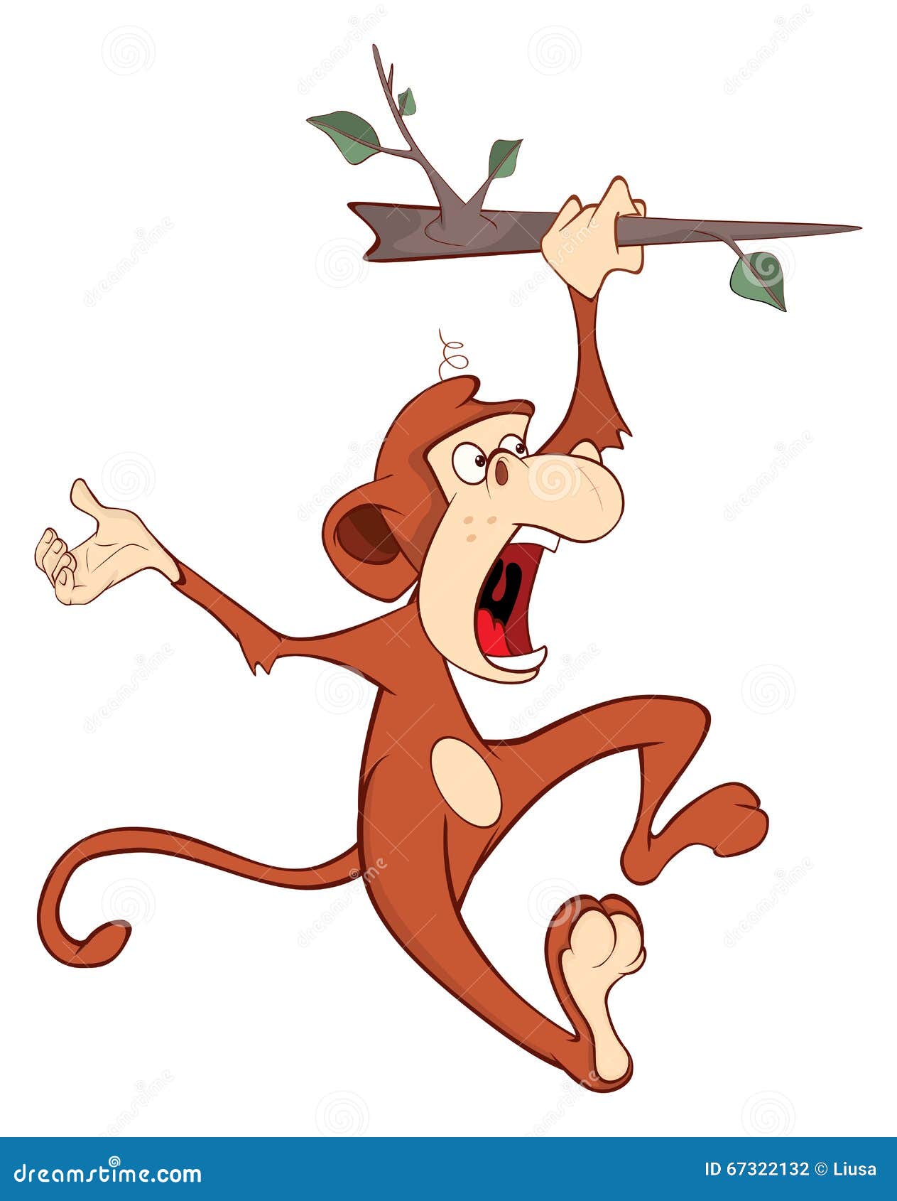 Singe gai cartoon illustration de vecteur. Illustration du illustration ...