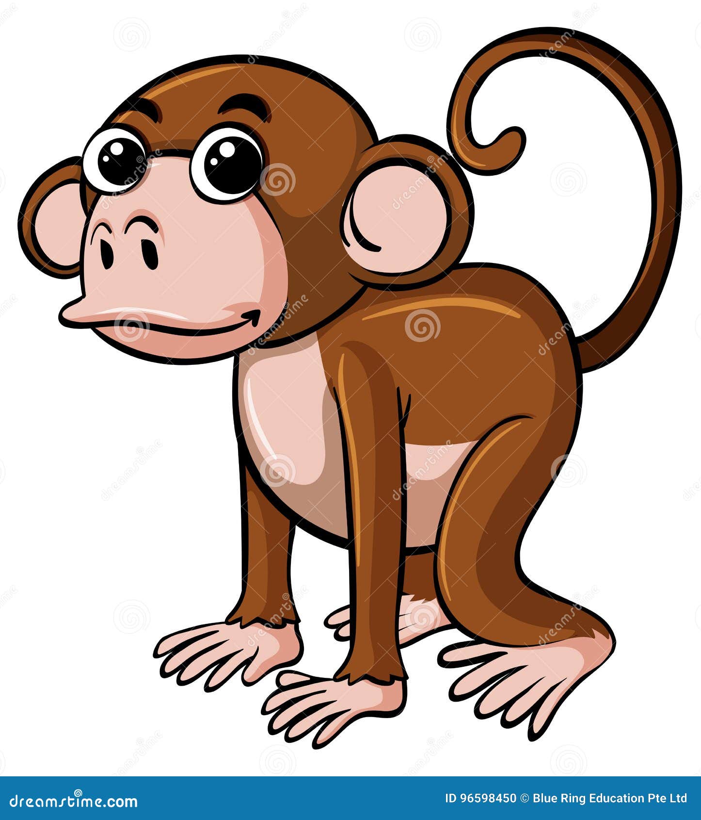 Singe Mignon Avec Le Visage Heureux Illustration de Vecteur ...