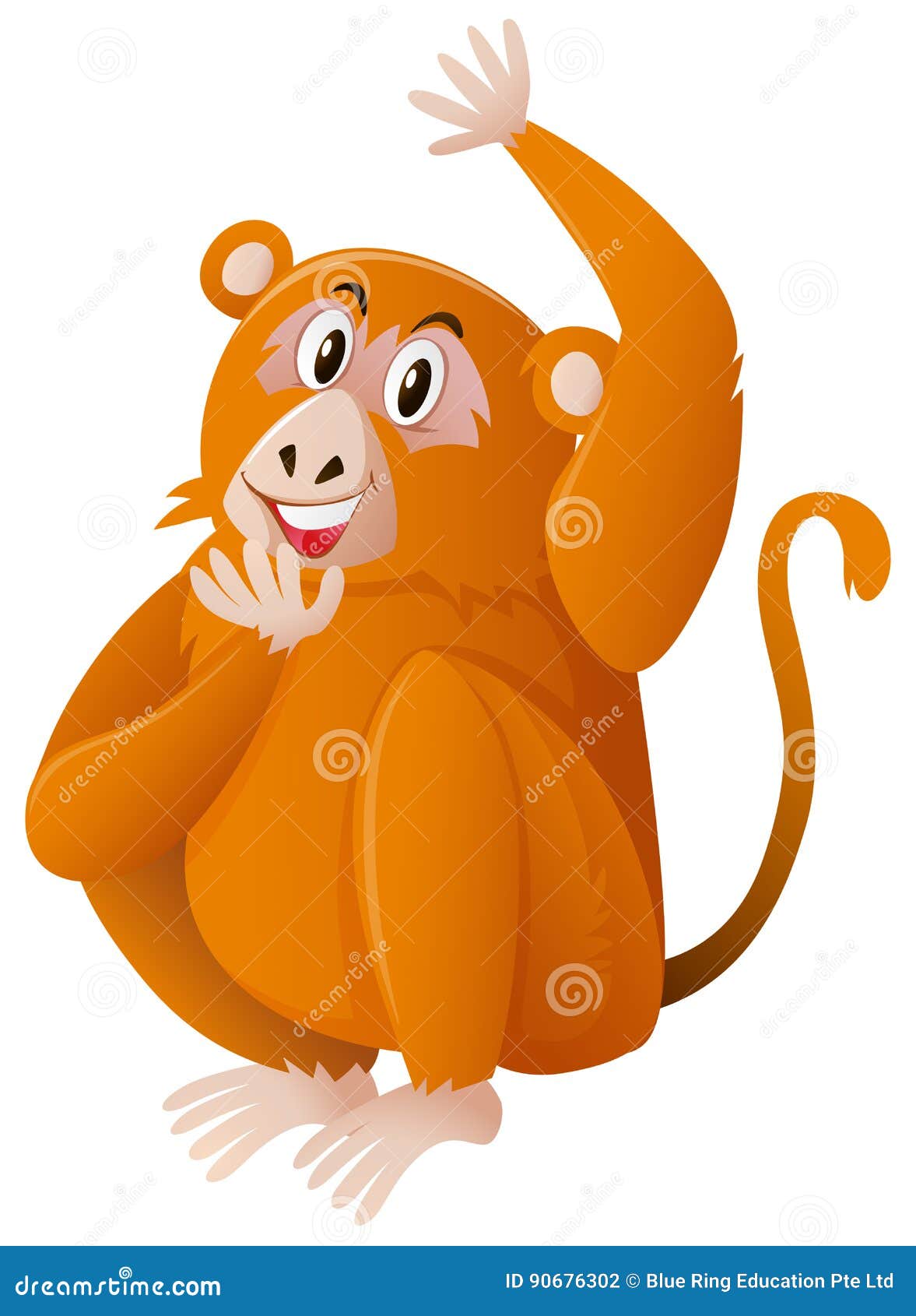 Singe Sauvage Sur Le Fond Blanc Illustration de Vecteur - Illustration ...