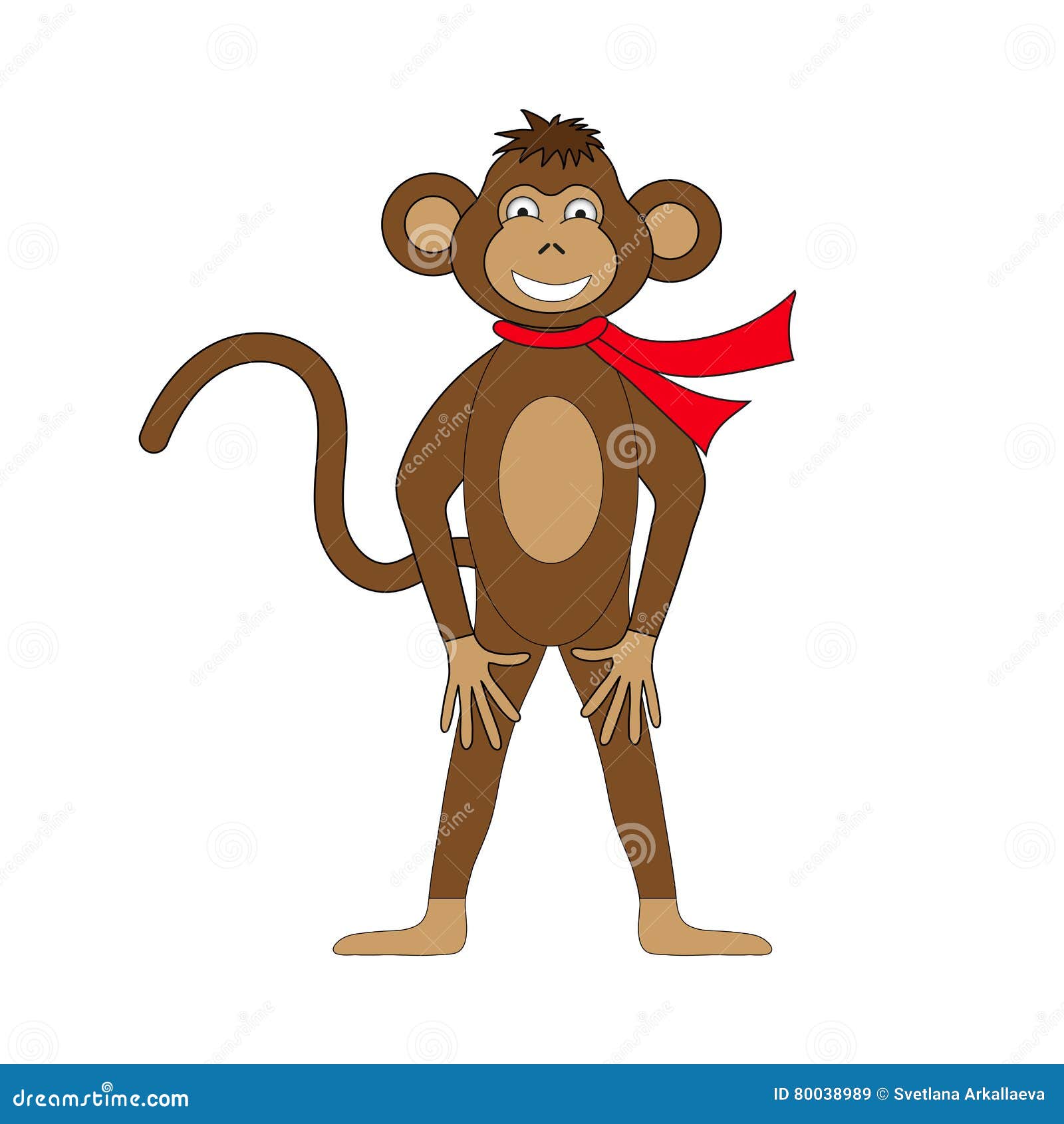 Singe Sur Le Fond Blanc Dans L'ENV Illustration Stock - Illustration du ...