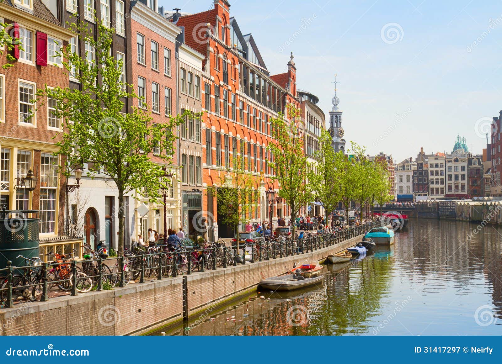 Singel canal, Amsterdam stock image. Image of design - 31417297