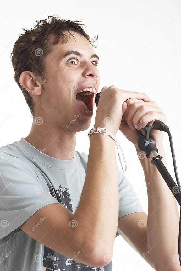 The singer. stock photo. Image of thin, microphone, musician - 11852950
