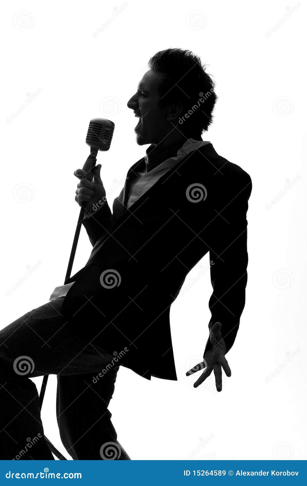 Singer stock image. Image of monochrome, microphone, acting - 15264589