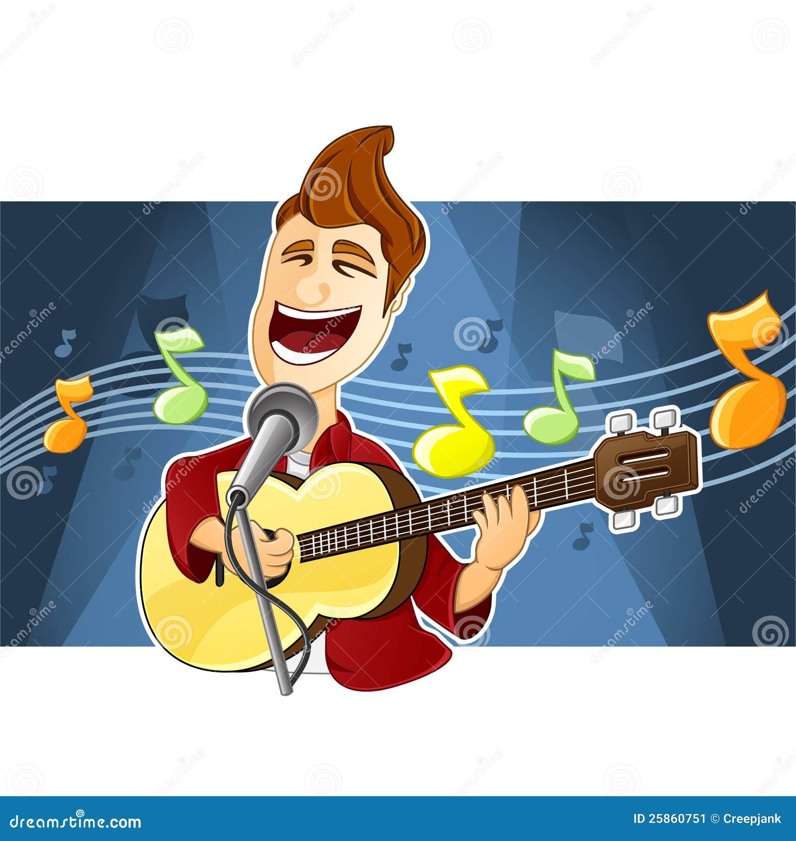 Singer stock vector. Illustration of cartoon, cheerful - 25860751