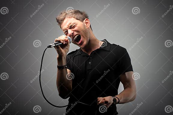 Singer stock image. Image of scream, music, microphone - 5385949