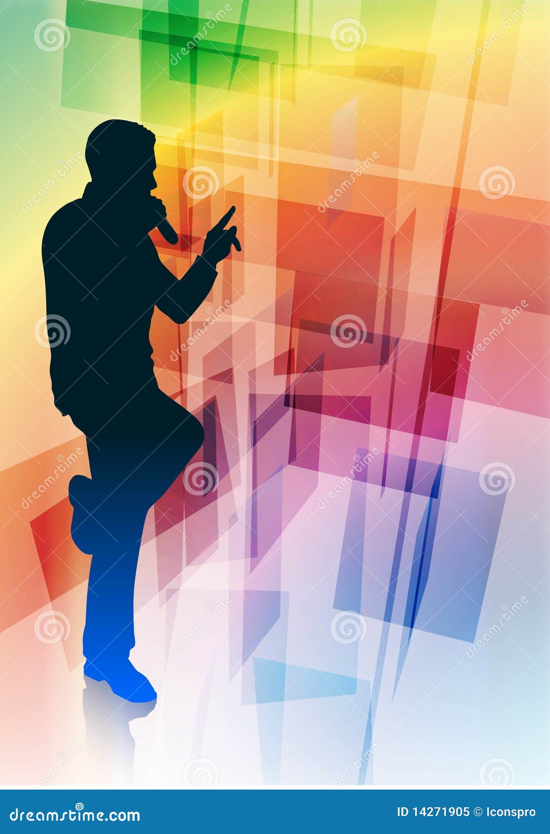 Singer On Abstract Background Stock Illustration - Illustration of ...