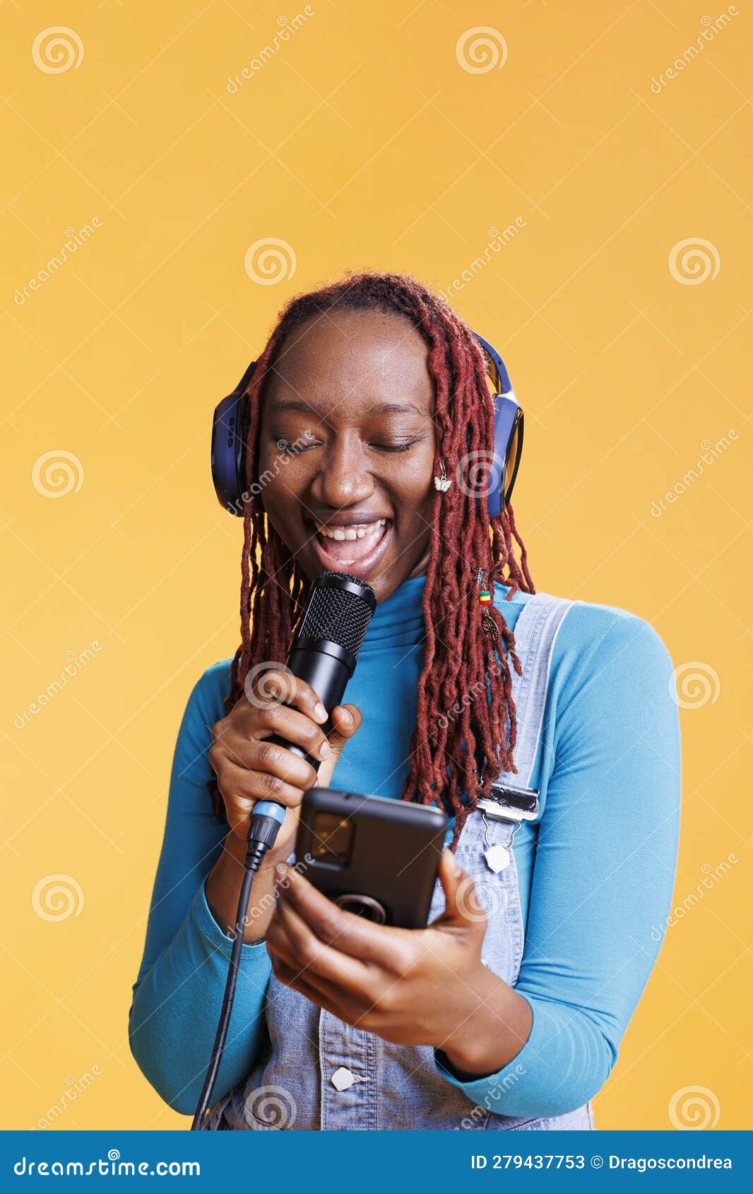 Singer Creating Musical Performance Live Stock Image - Image of ...