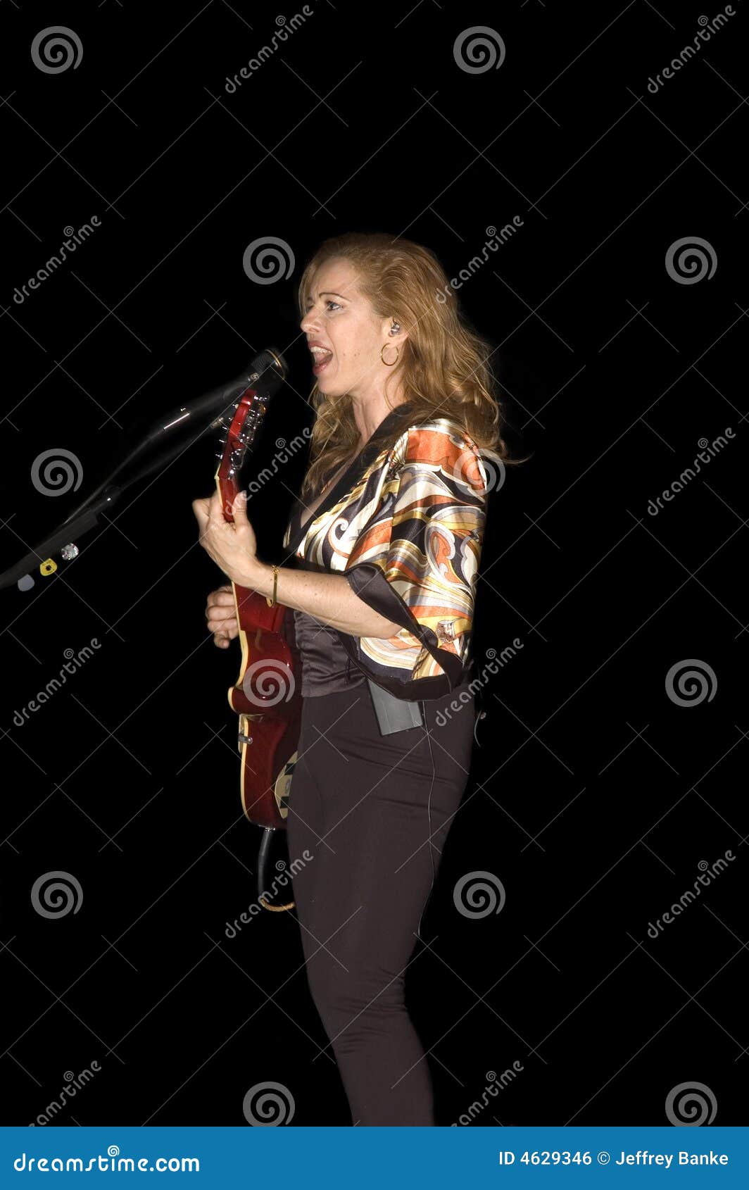 Singer/guitarist Playing in Live Concert Stock Photo - Image of fingers ...