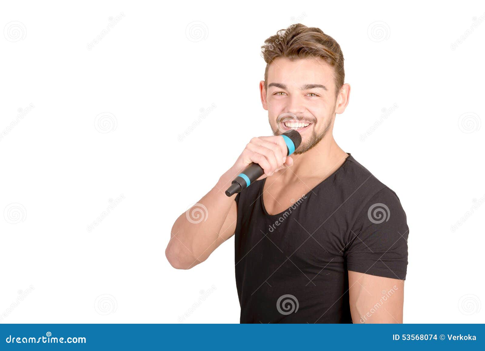 Singer stock photo. Image of black, microphone, concert - 53568074