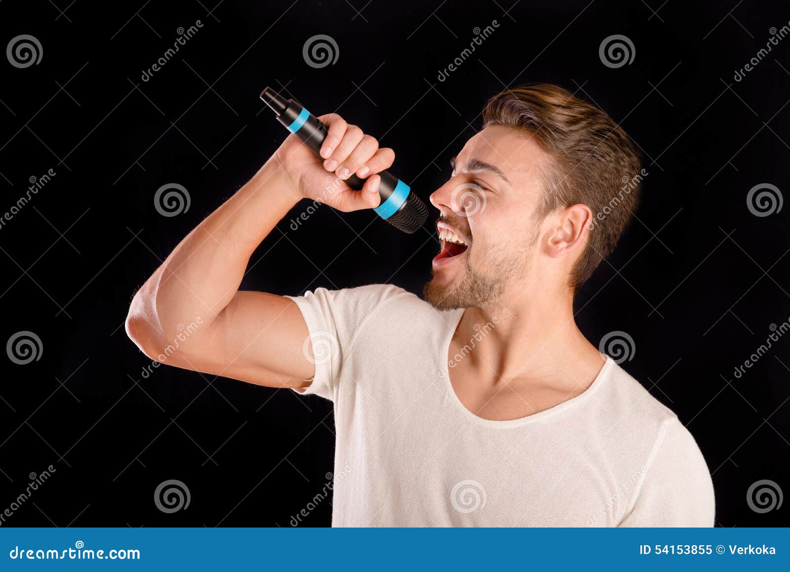 Singer stock image. Image of concert, alone, retro, jacket - 54153855