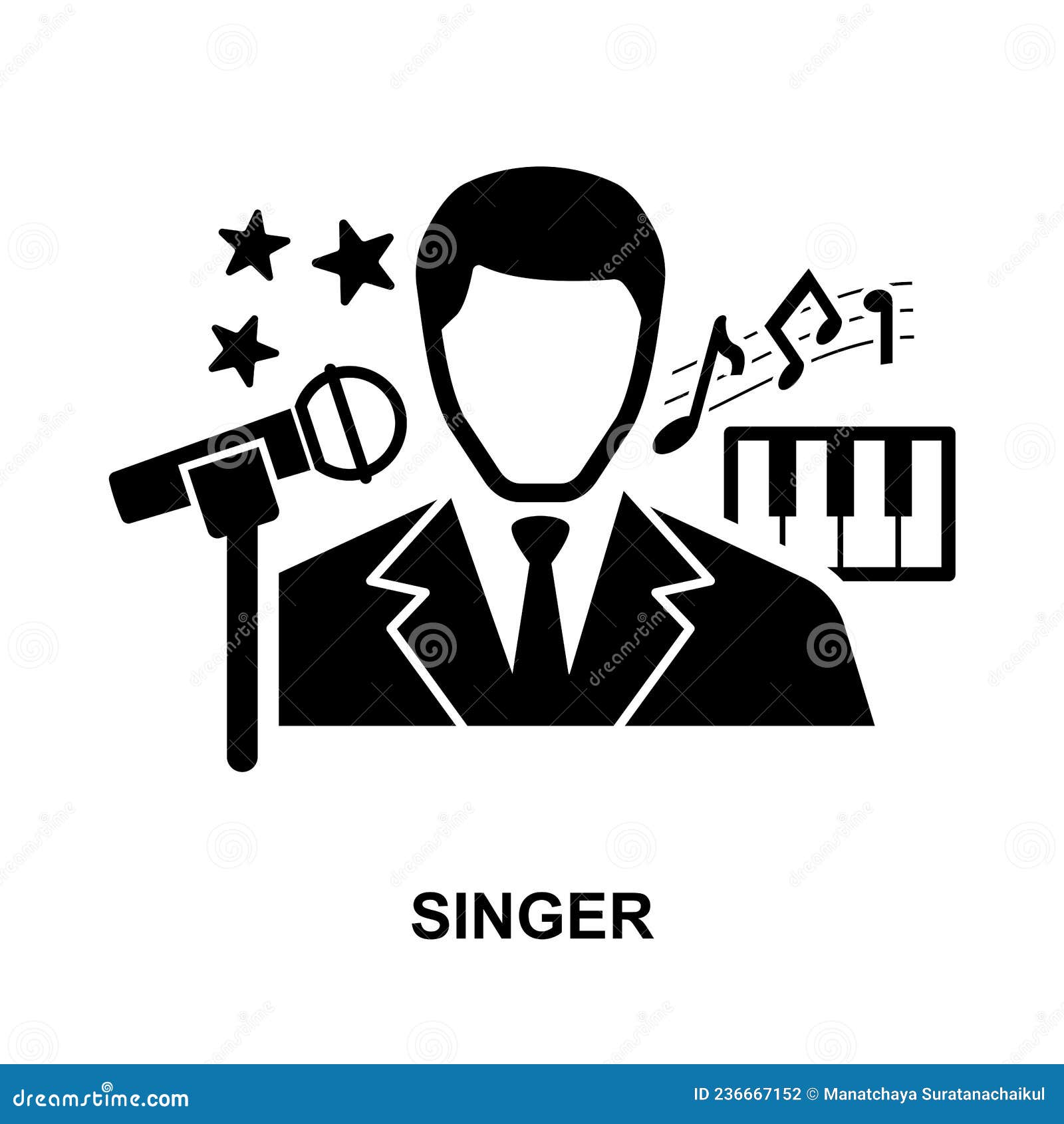Singer Icon Isolated on White Background Stock Vector - Illustration of ...