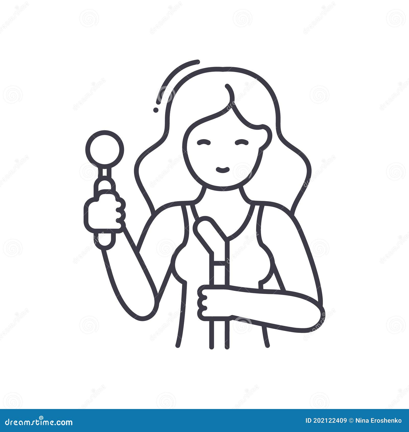 Singer Icon, Linear Isolated Illustration, Thin Line Vector, Web Design ...