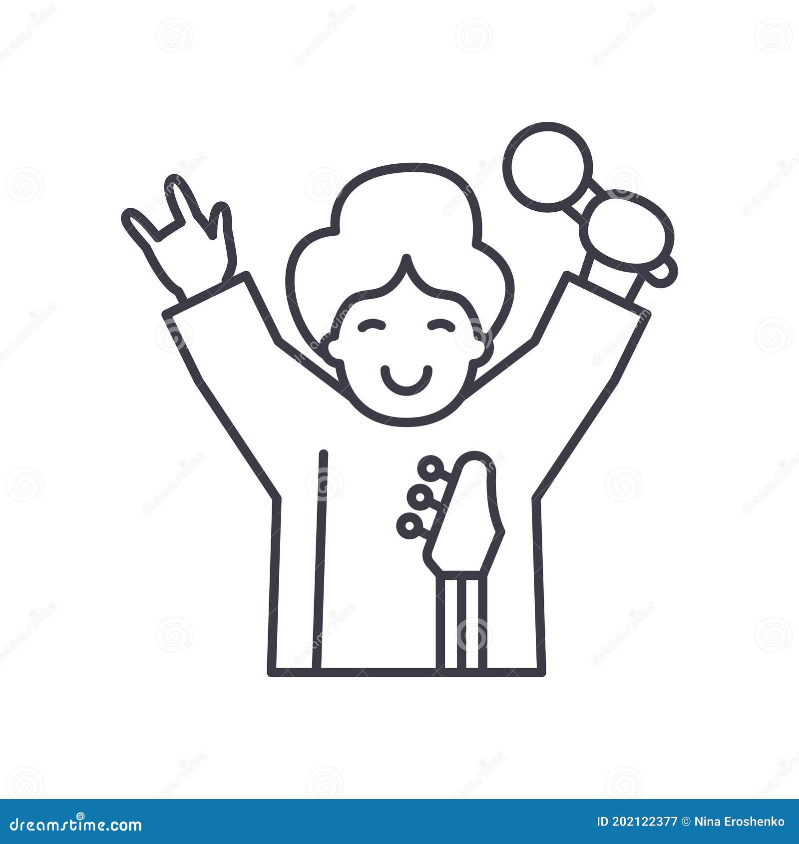 Singer Image Icon, Linear Isolated Illustration, Thin Line Vector, Web ...