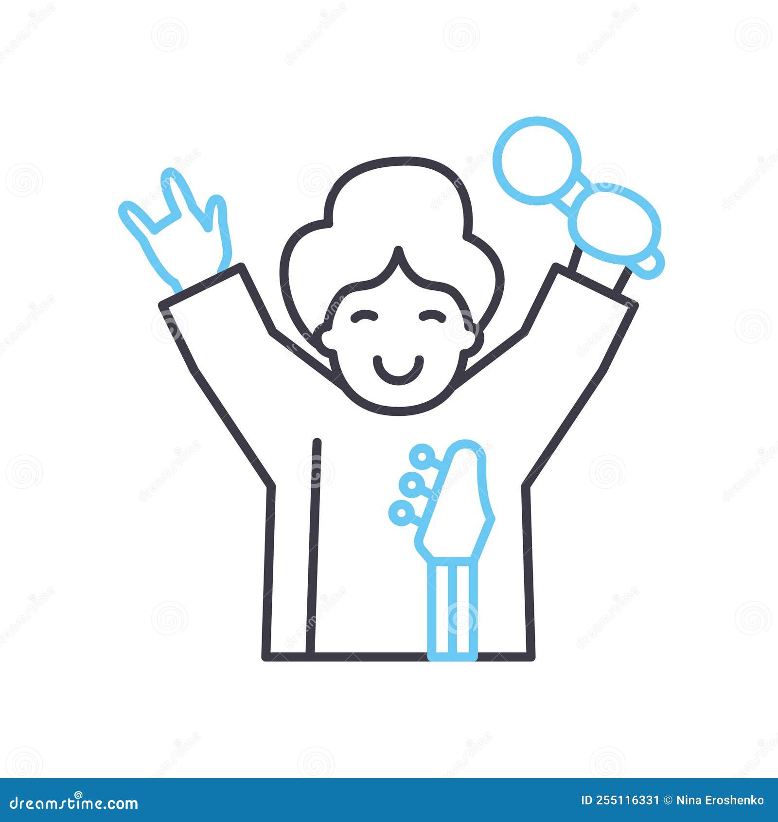 Singer Line Icon, Outline Symbol, Vector Illustration, Concept Sign ...