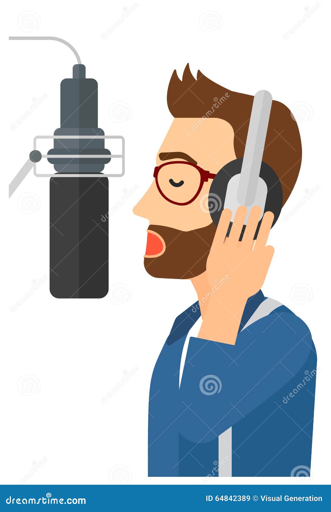 Singer making record stock vector. Illustration of background - 64842389
