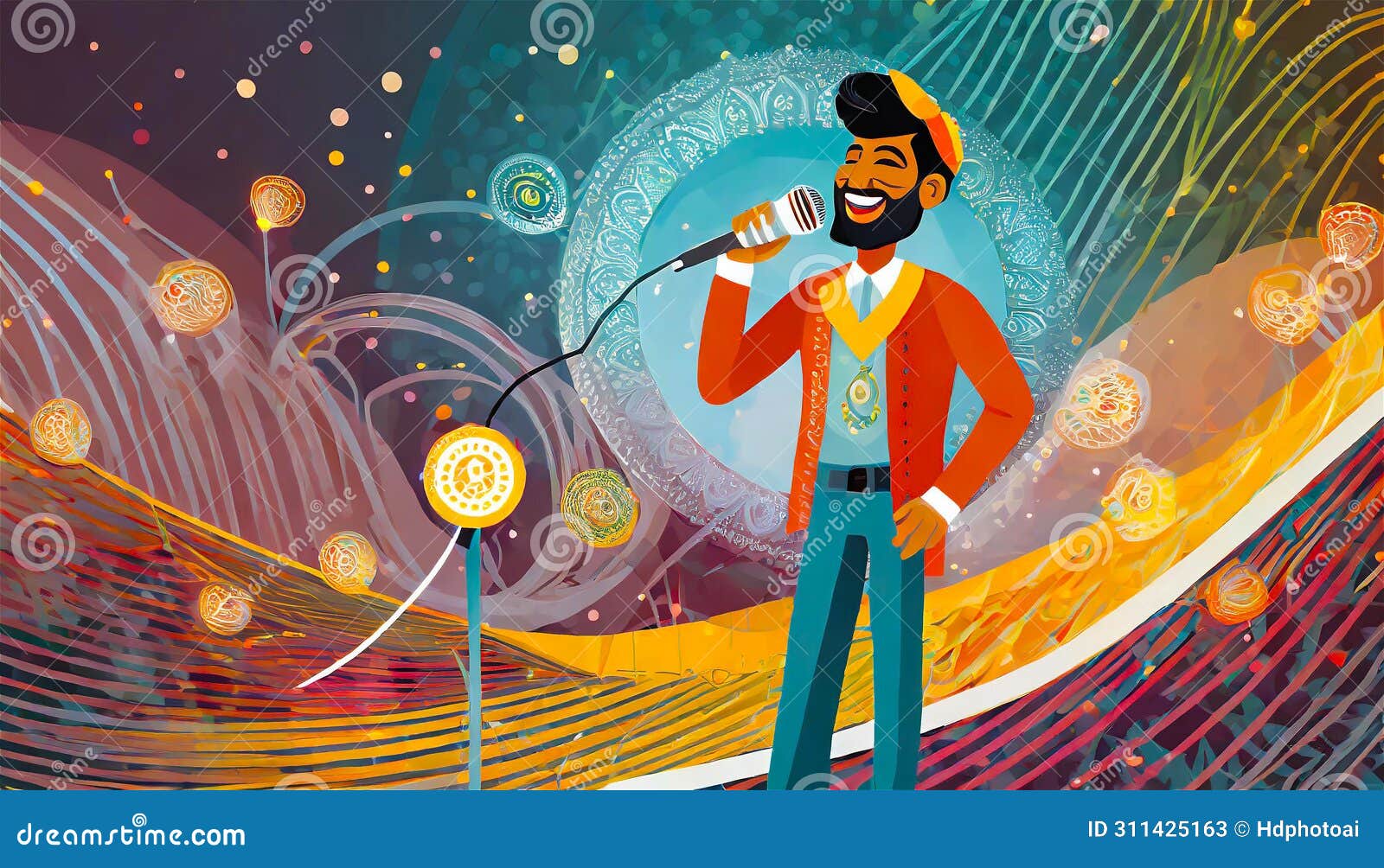 Singer Man Character. Abstract Vector Illustration Stock Illustration ...