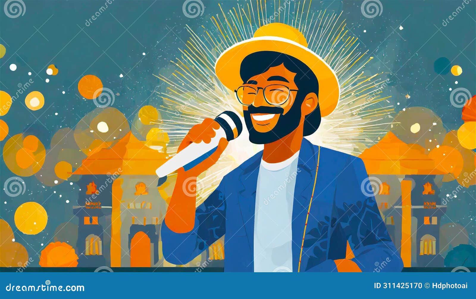 Singer Man Character. Abstract Vector Illustration Stock Illustration ...