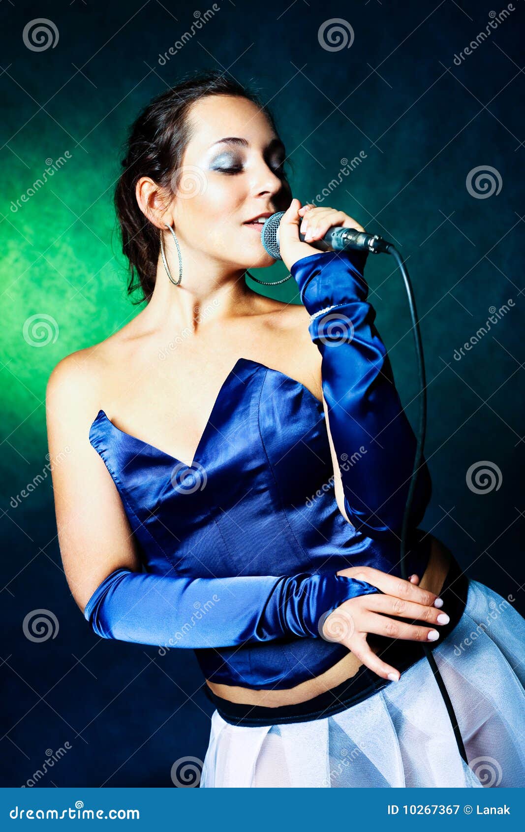 Singer with a microphone stock image. Image of girl, professional ...