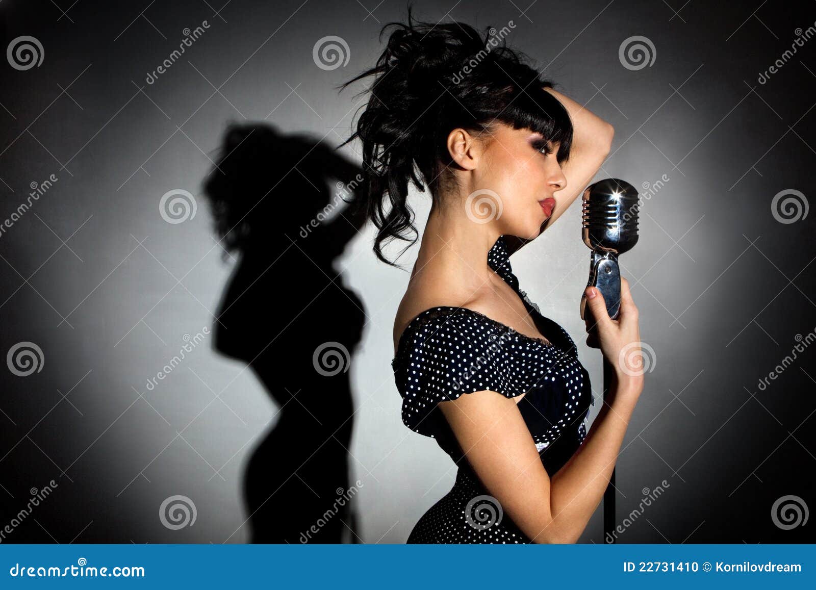 Singer with microphone stock photo. Image of message - 22731410