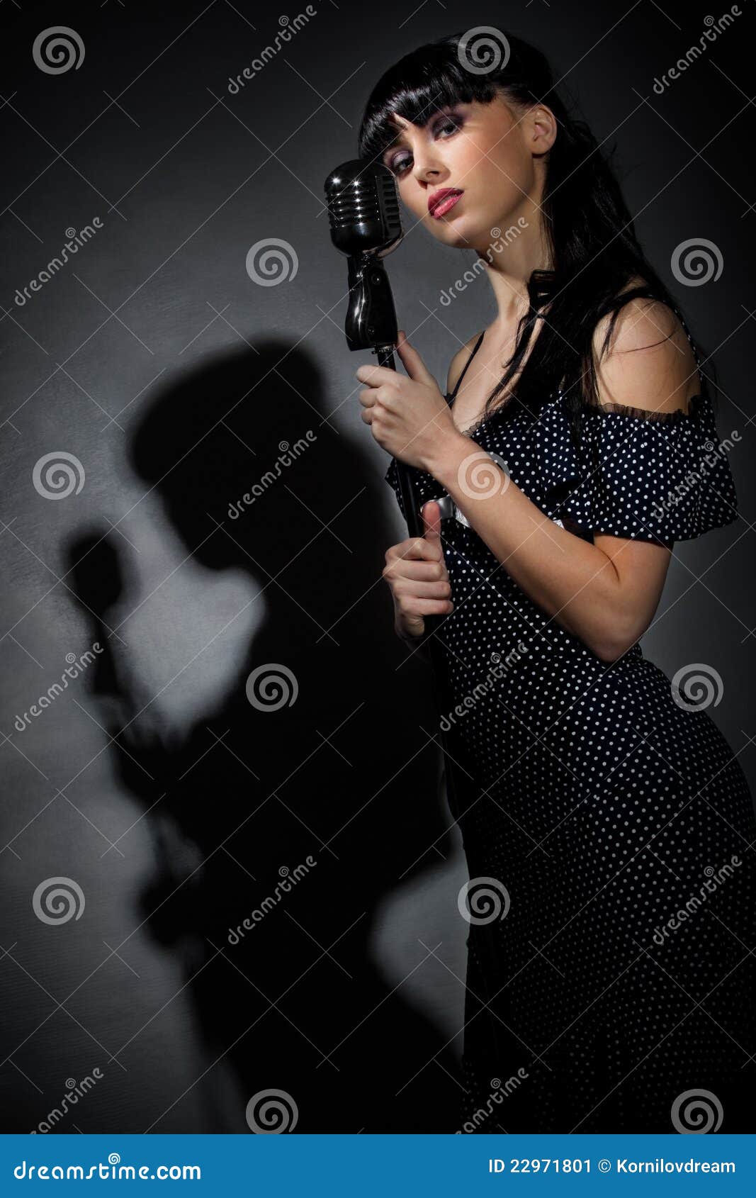Singer with microphone stock image. Image of contemporary - 22971801