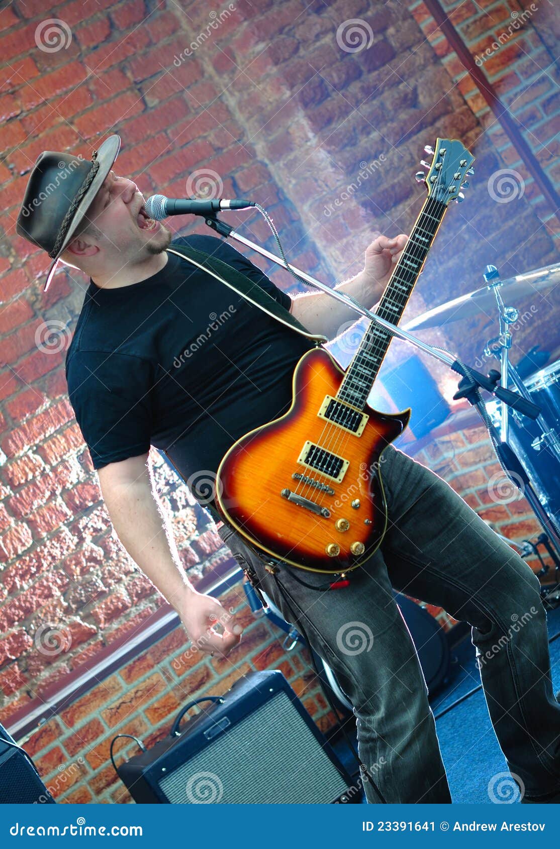 Singer with a microphone stock image. Image of person - 23391641