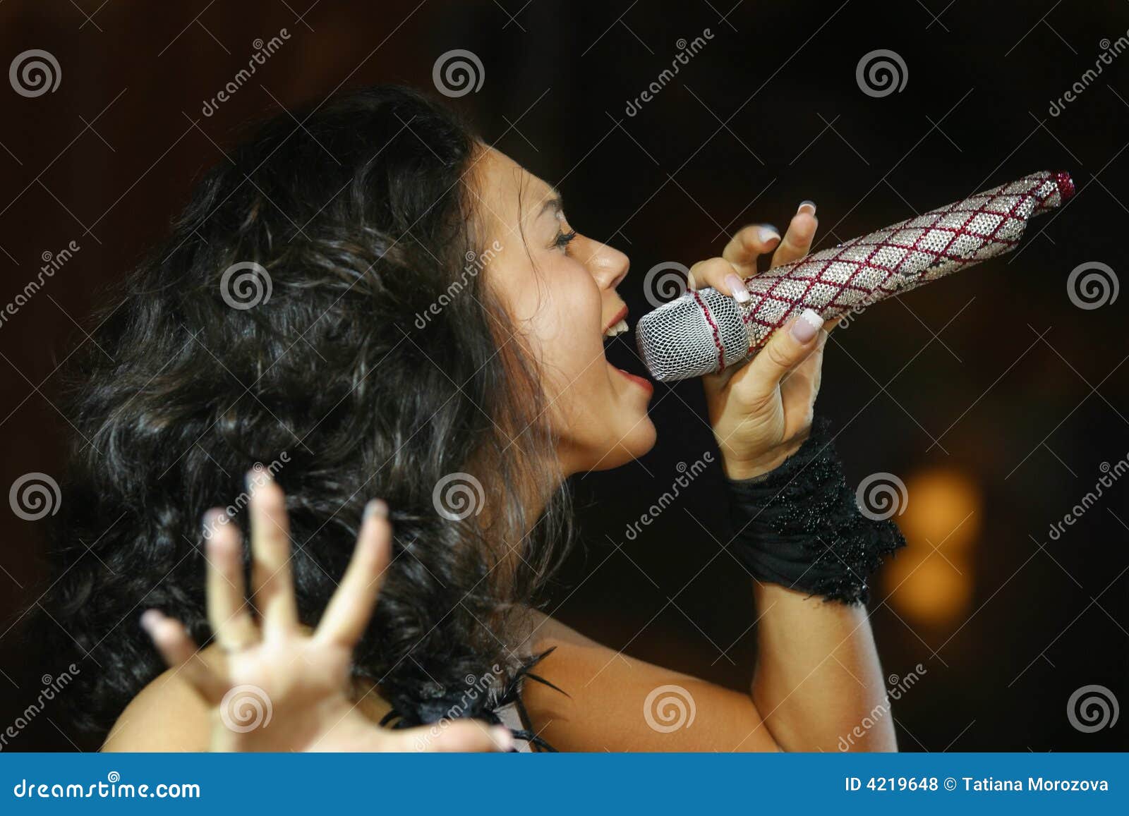 The Singer with a Microphone Editorial Stock Photo - Image of song ...
