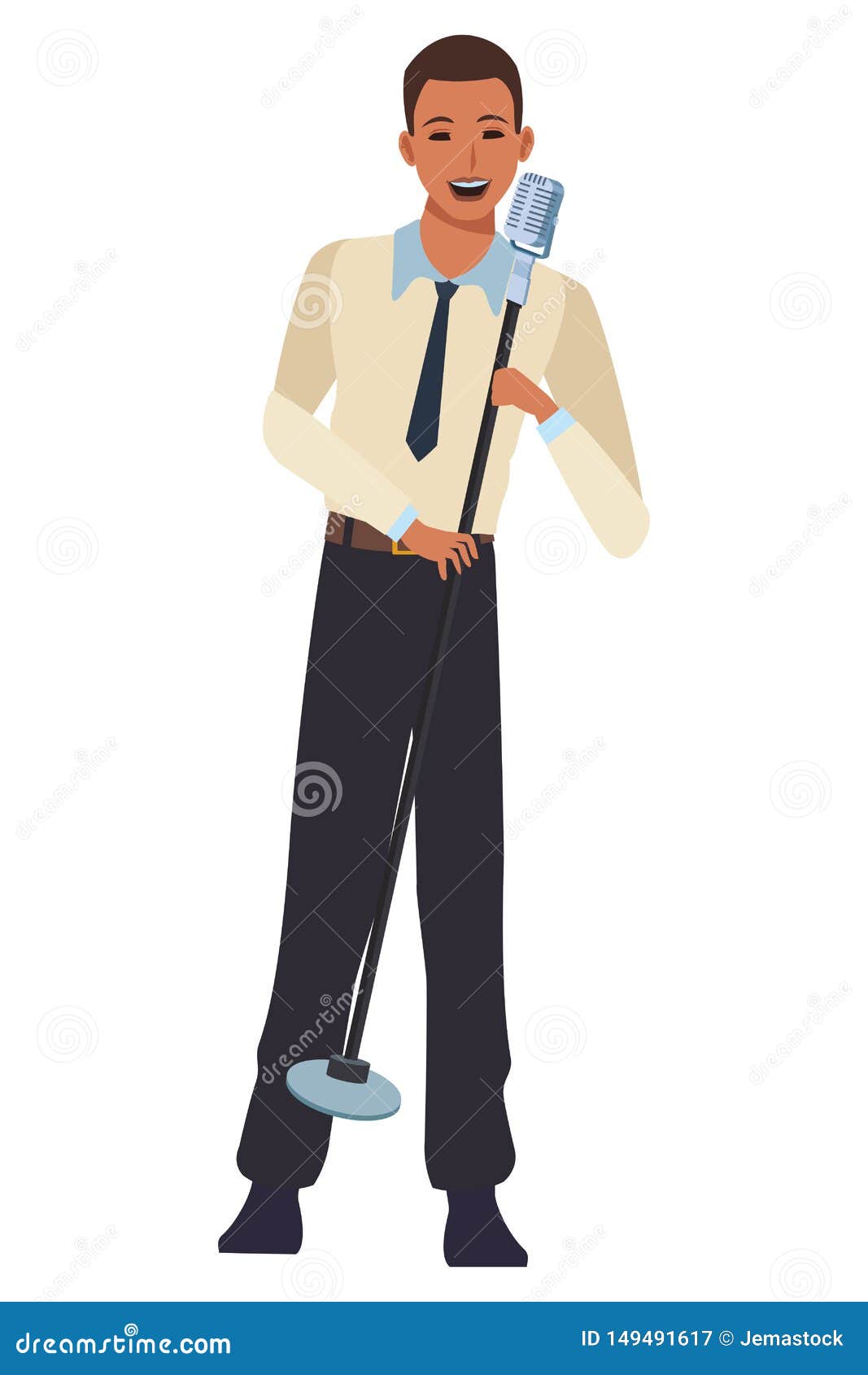 Singer with microphone editorial photography. Illustration of live ...