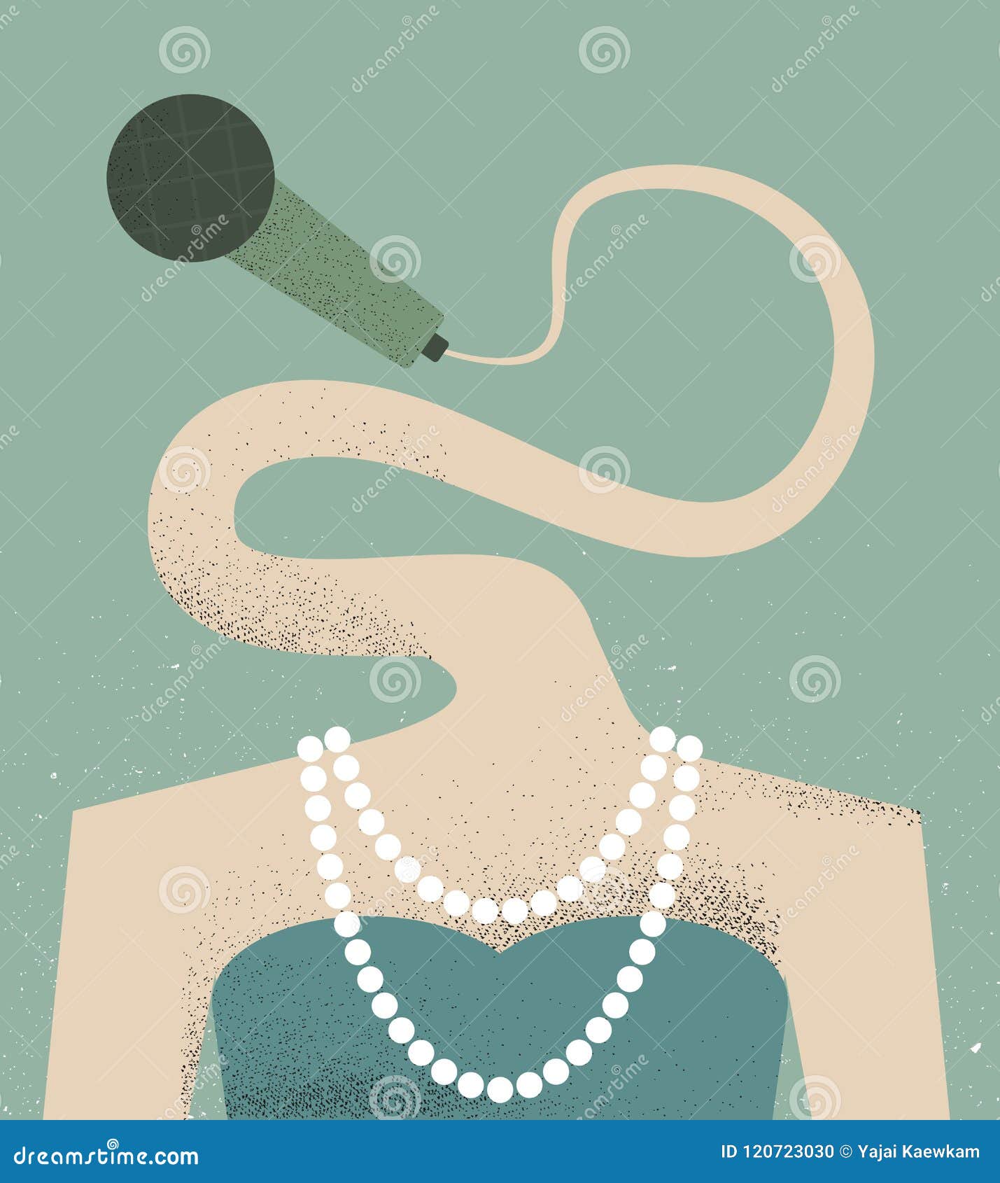 Singer with Microphone Head Stock Illustration - Illustration of ...