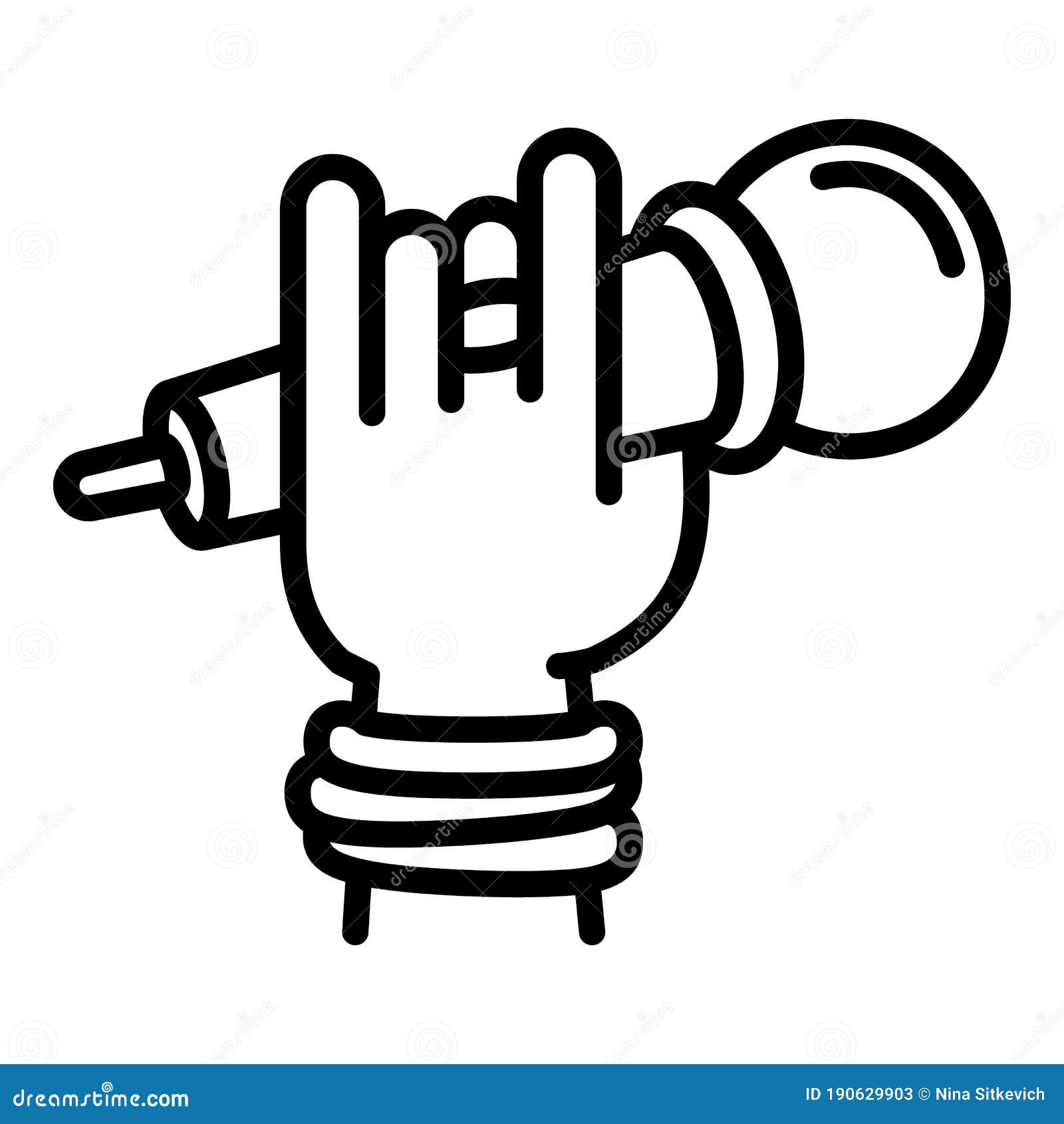 Singer Microphone Icon, Outline Style Stock Vector - Illustration of ...